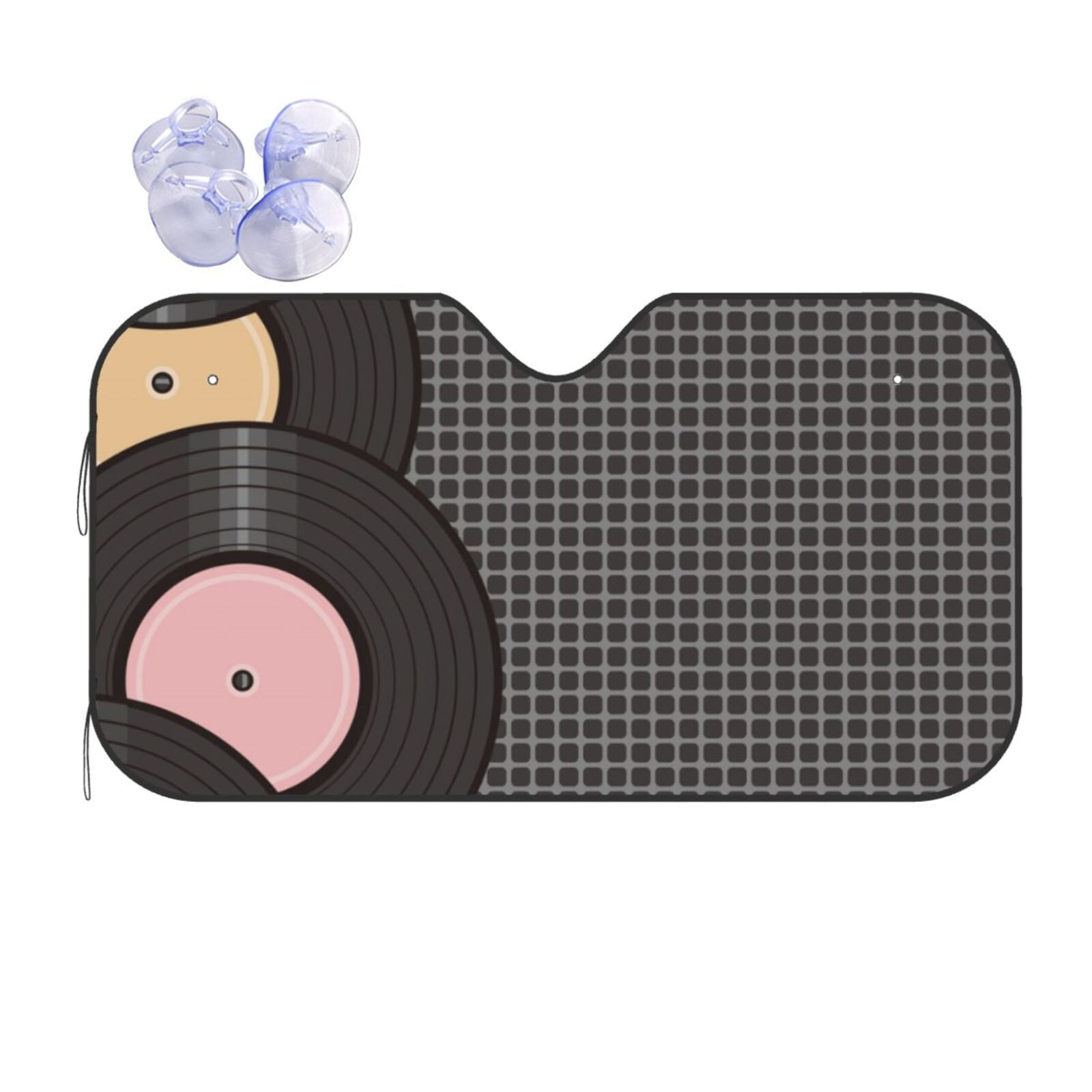 Coaee Vinyl Records Print Car Sunshade Windshield Sun Shade Reflect UV ...