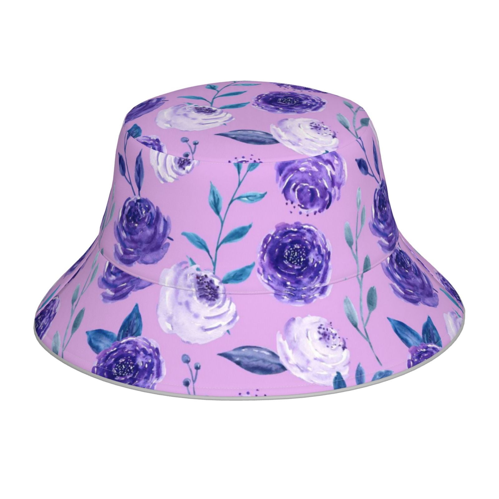 Coaee Violet Double-Sided Reflective Strip Sun Hat Bucket Hat Fisherman ...