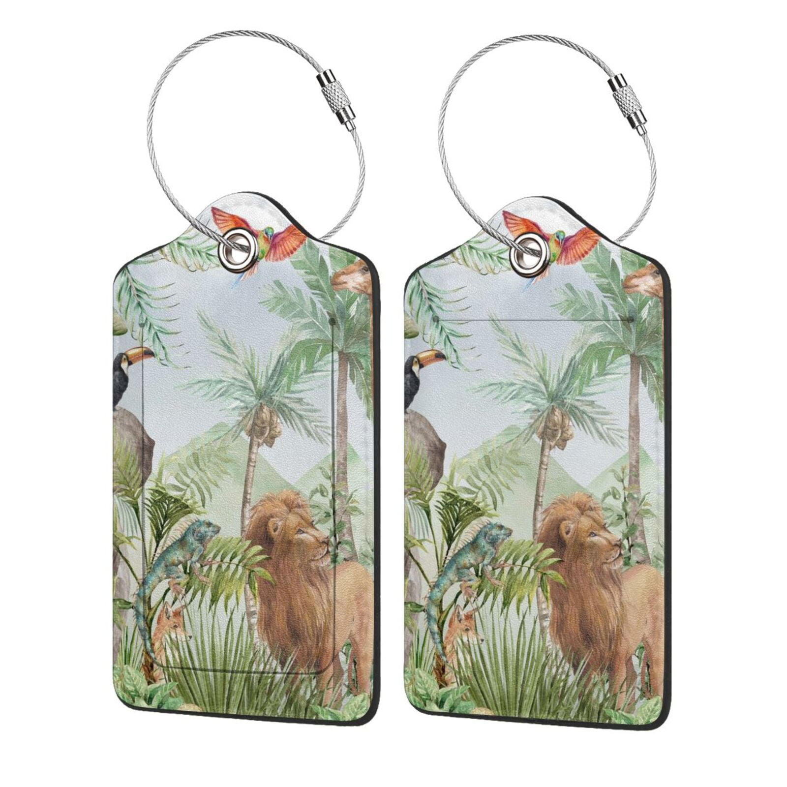 Coaee Watercolor African Animals Wildlife Untethered Leather Luggage ...