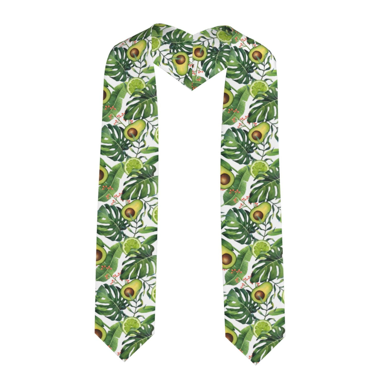 Coaee Watercolor Green Tropical Graduation Stole, Unisex, 72" Long ...