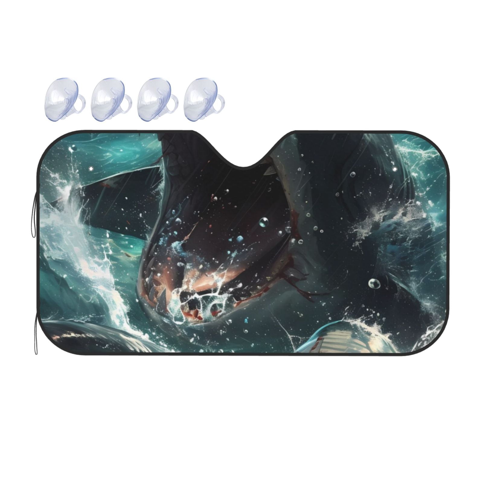 Coaee Wave Ocean Animal Shark for Car Sunshade Windshield Sun Shade ...