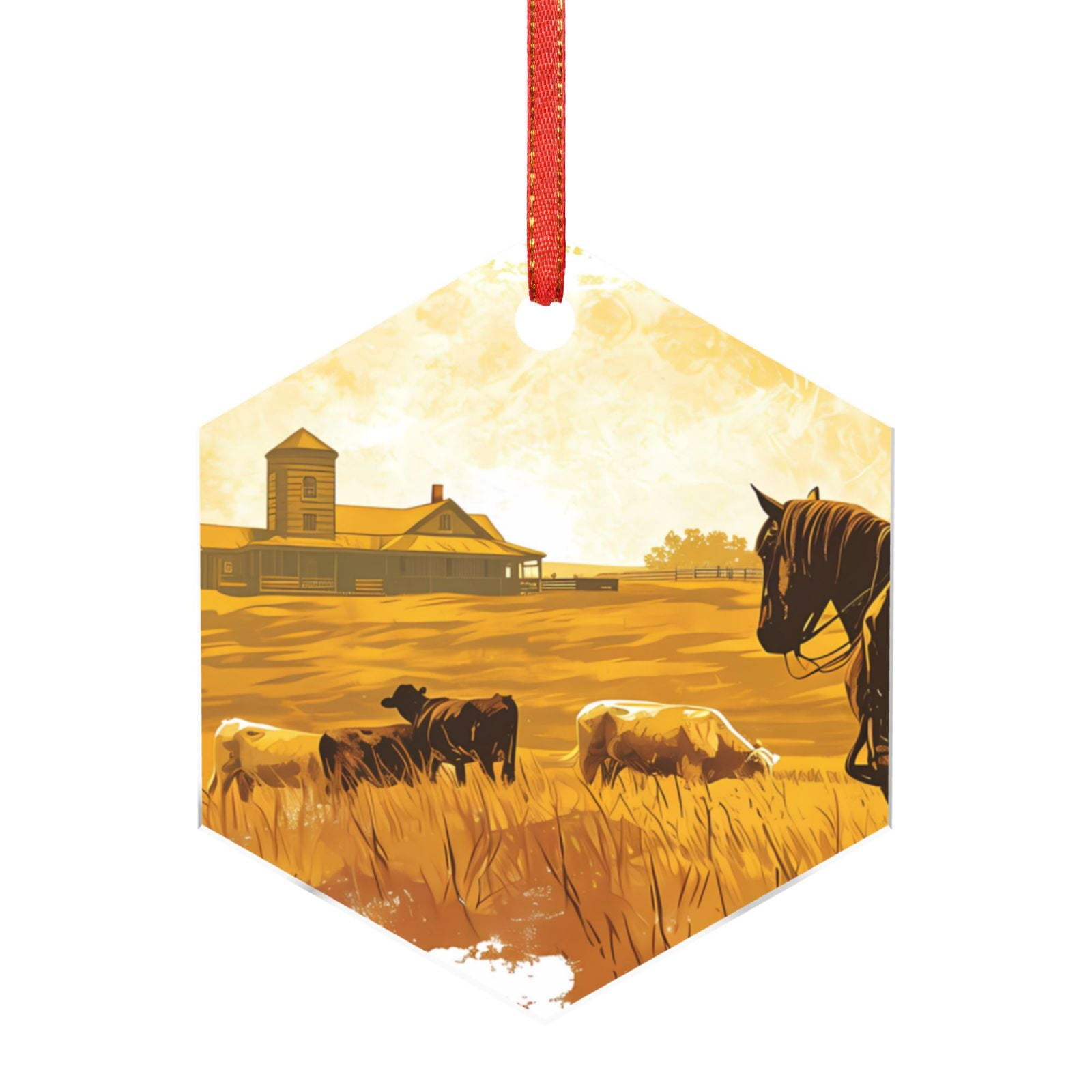 Coaee Western Cowboy Ranch for Acrylic Ornament Funny Santa Claus ...