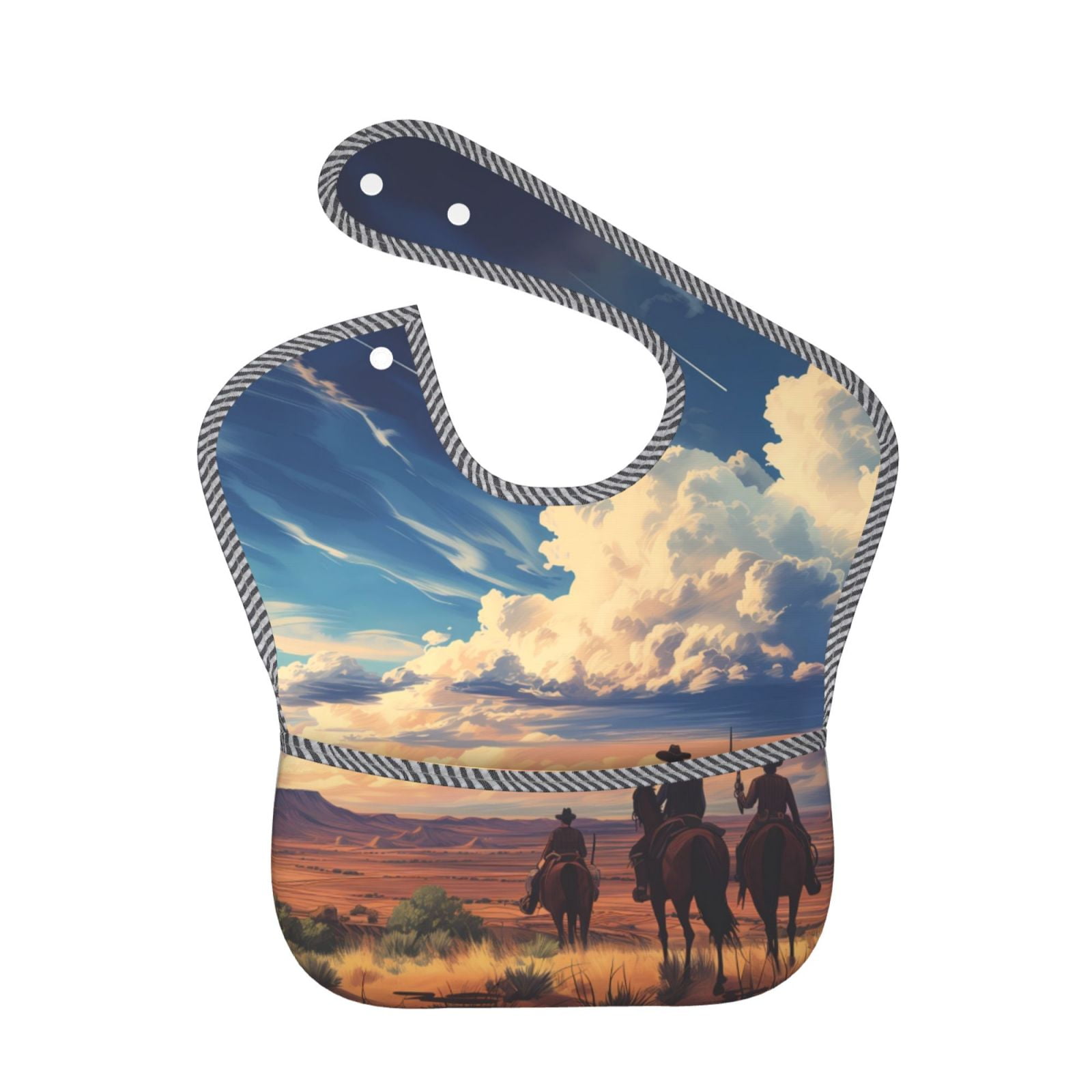 Coaee Western Desert Cloud Cowboy for Proof Baby Bib with Food Catcher ...