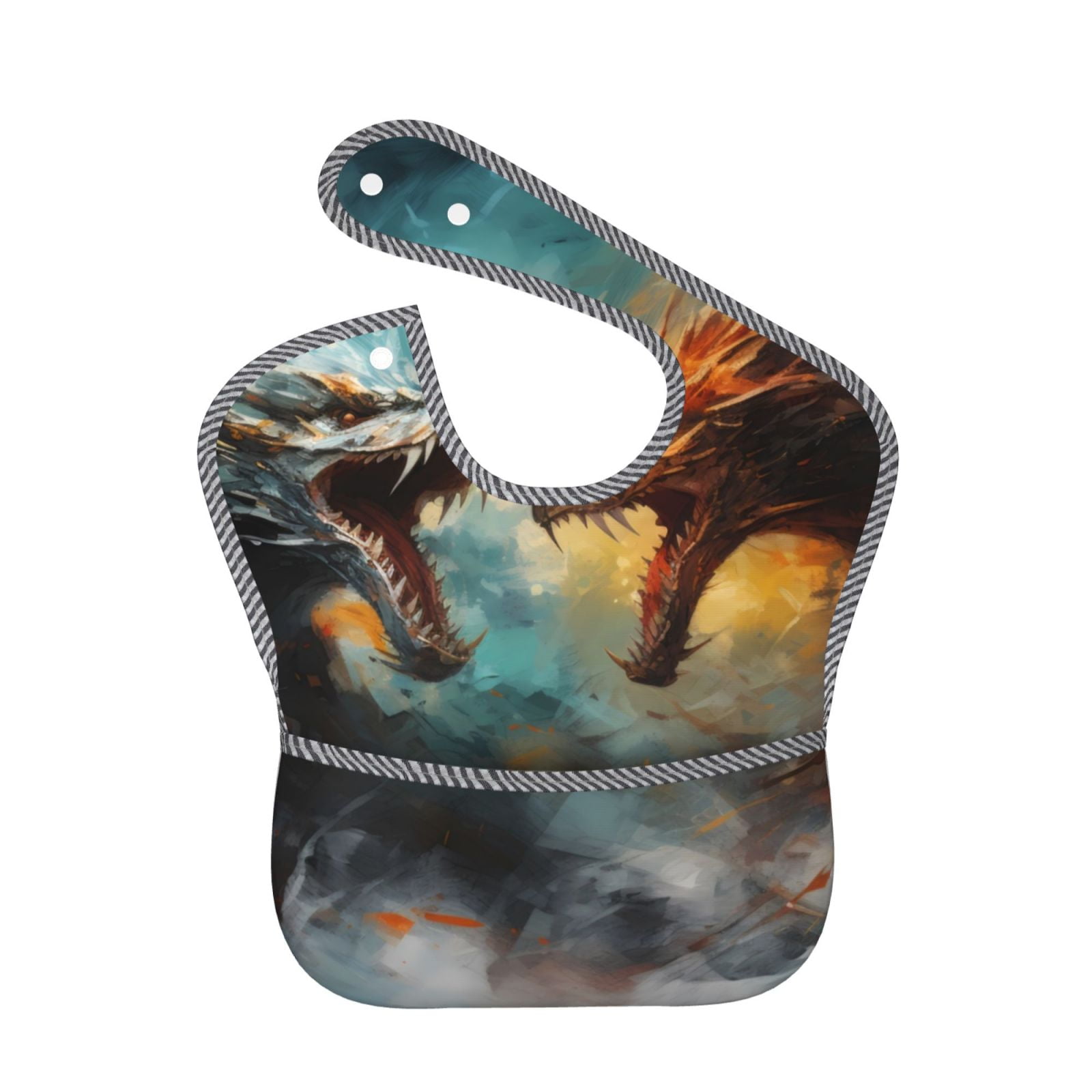 Coaee White And Red Sketch Dragon for Proof Baby Bib with Food Catcher ...