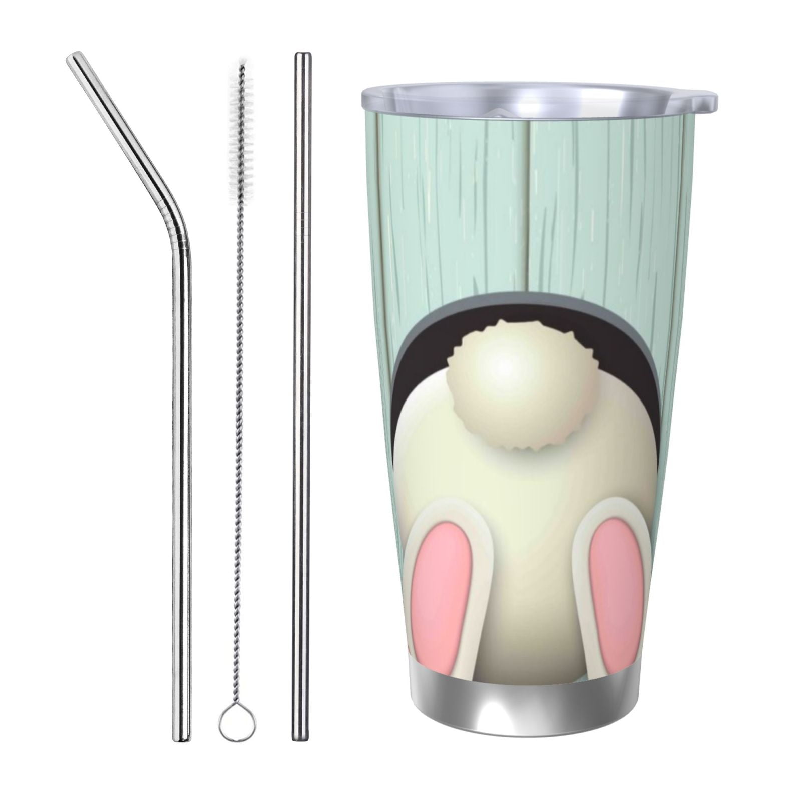 Coaee White Bunny Bottom And Easter Eggs for 20oz Insulated Kettle Water Bottle For Running ...