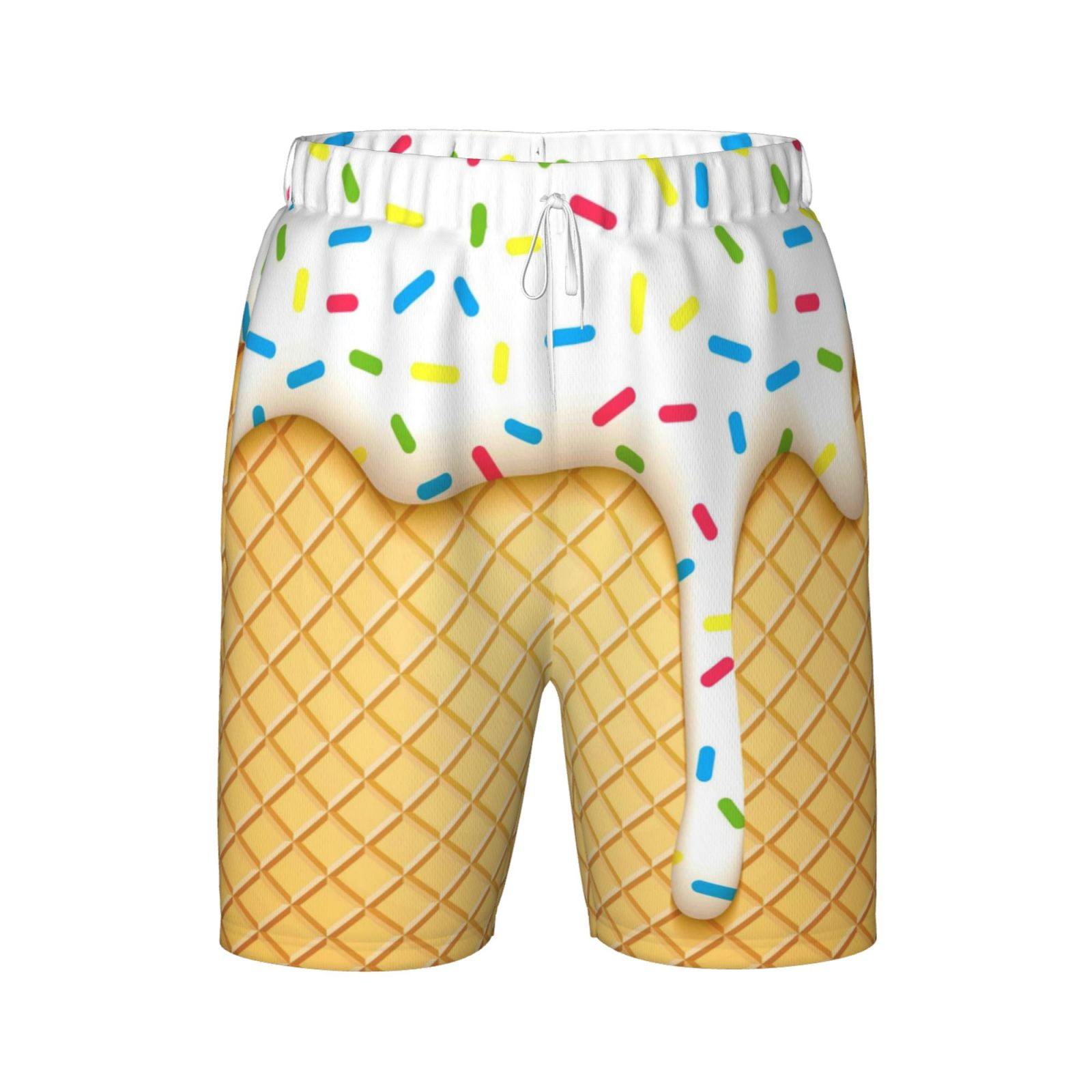 Coaee White Ice Cream for Boys Swim Trunks Compression Liner Swim ...