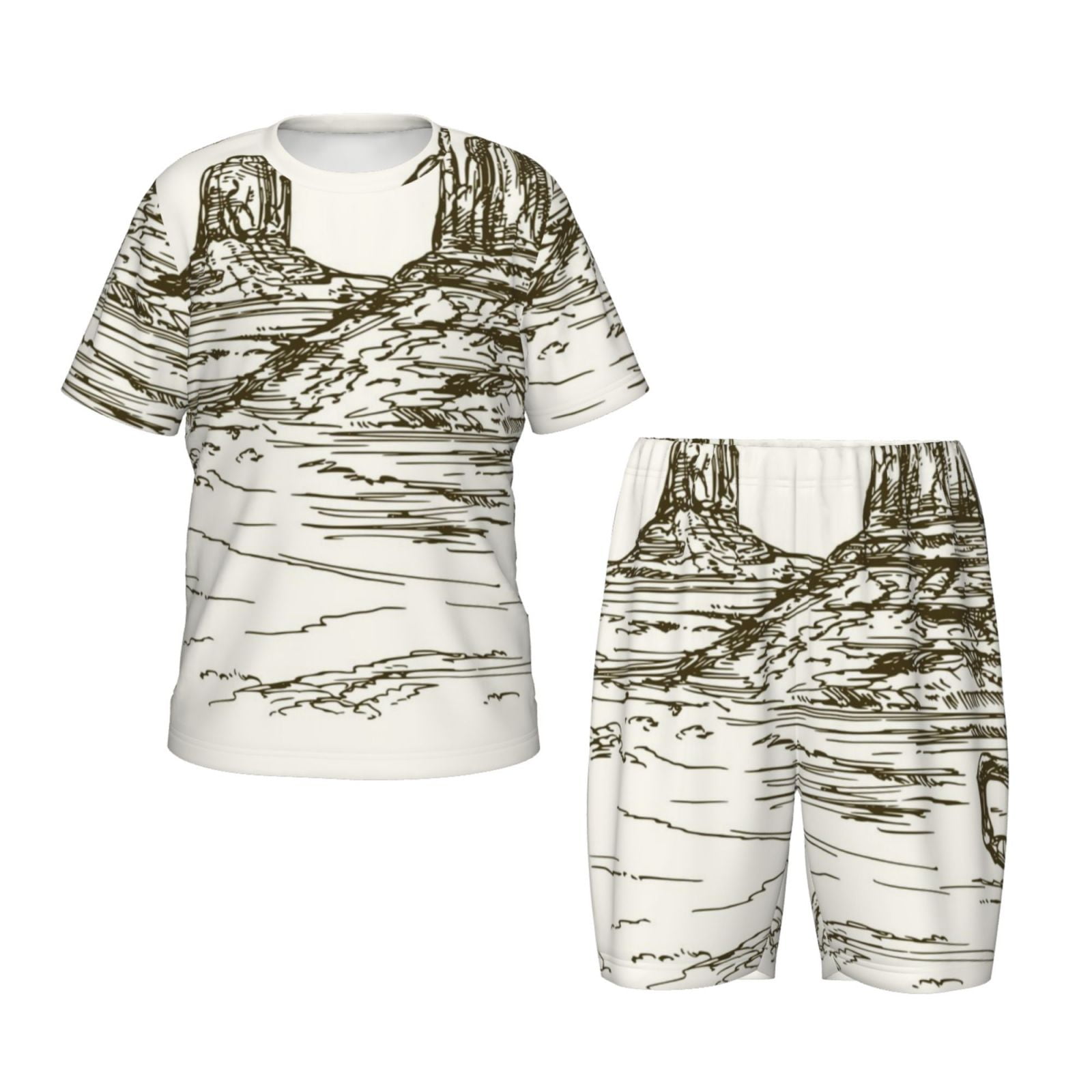 Coaee Wild West Desert With Cowboy for Short Sleeve Pajamas Kids Summer ...