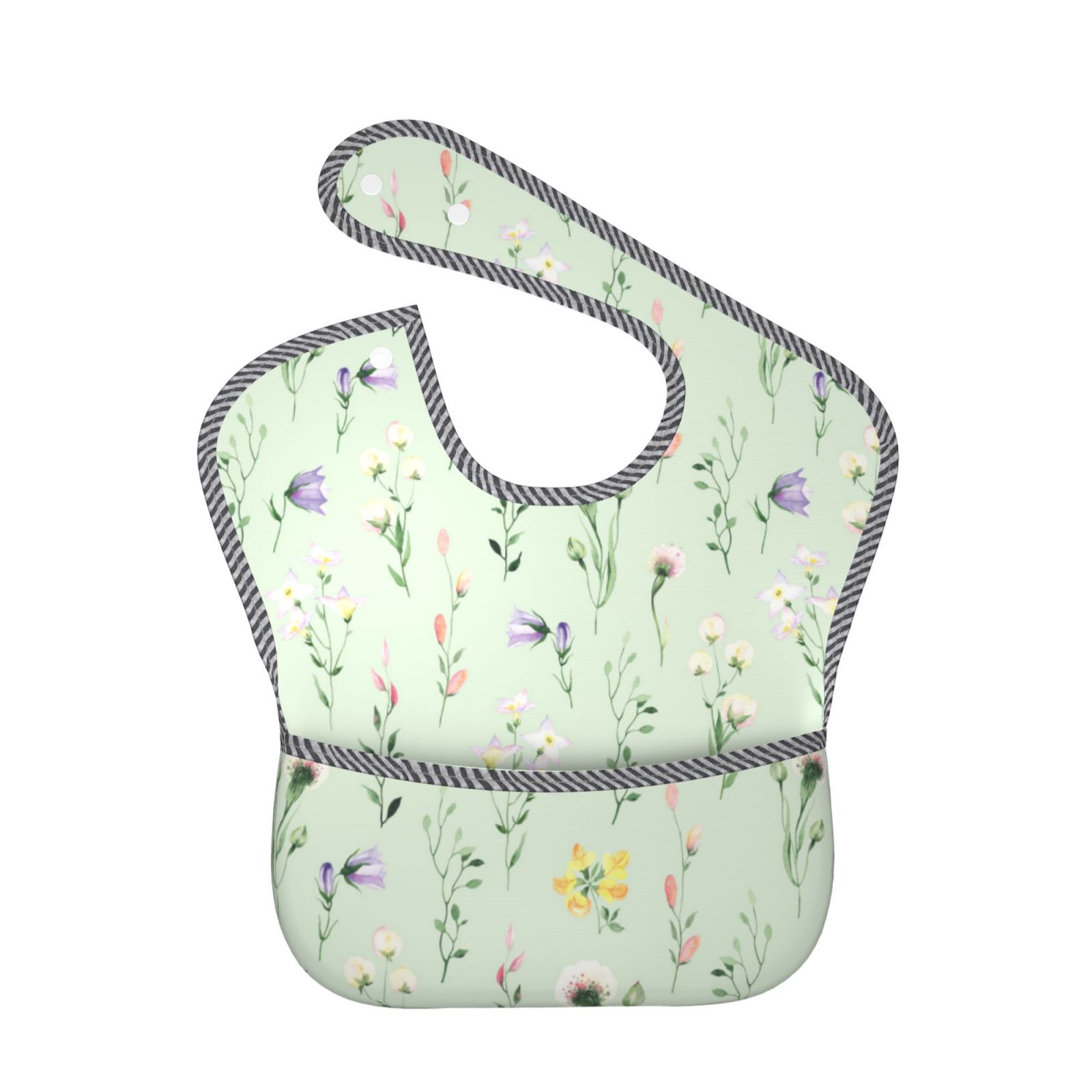 Coaee Wildflower Watercolor 5 for Proof Baby Bib with Food Catcher ...