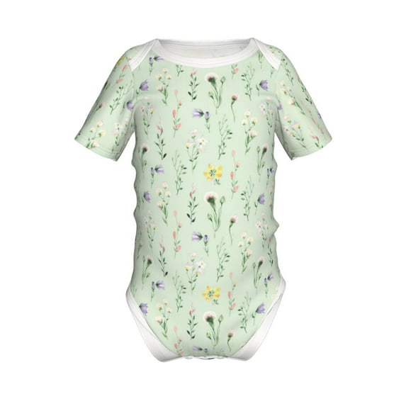 Coaee Wildflower Watercolor 5 for Soft Baby Short-Sleeve Bodysuit Baby Climbing Clothes Baby ...