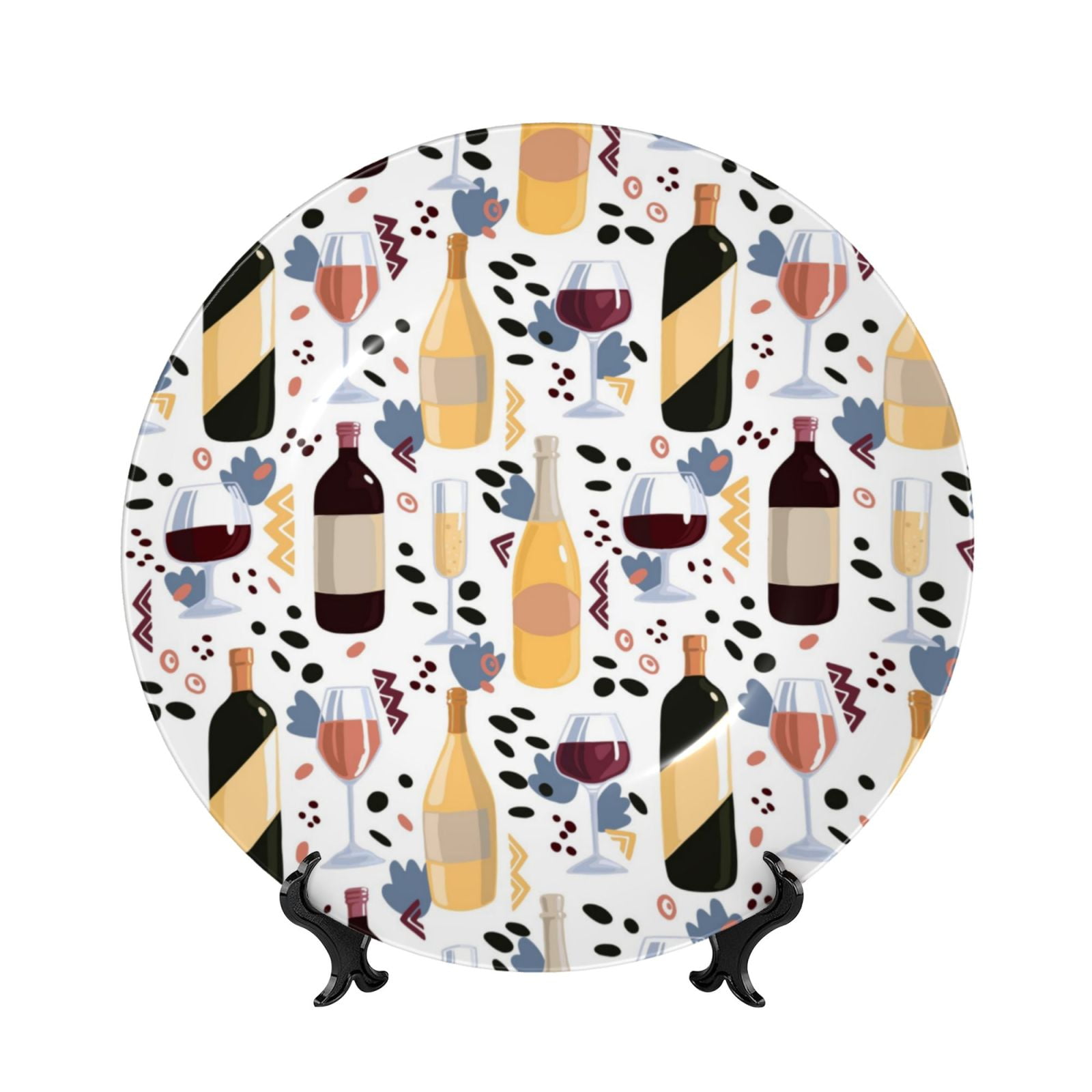 Coaee Wine Bottles Glasses for Bone China Decorative Plate Decorative ...