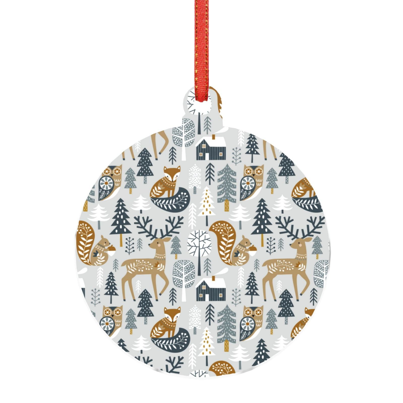 Coaee Winter Forest Animals for Acrylic Ornament Funny Santa Claus ...