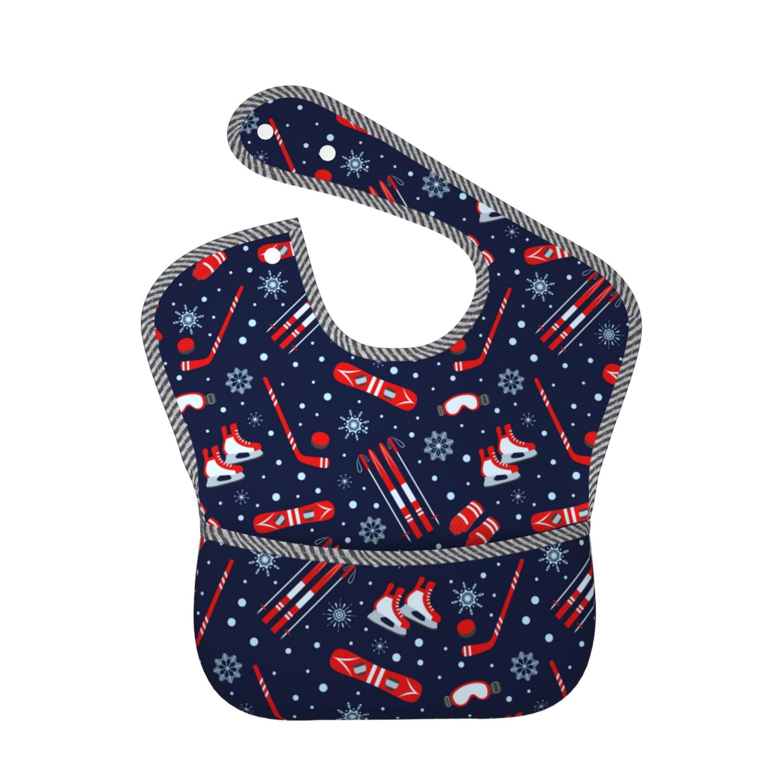 Coaee Winter Sports Fun Pattern for Proof Baby Bib with Food Catcher ...