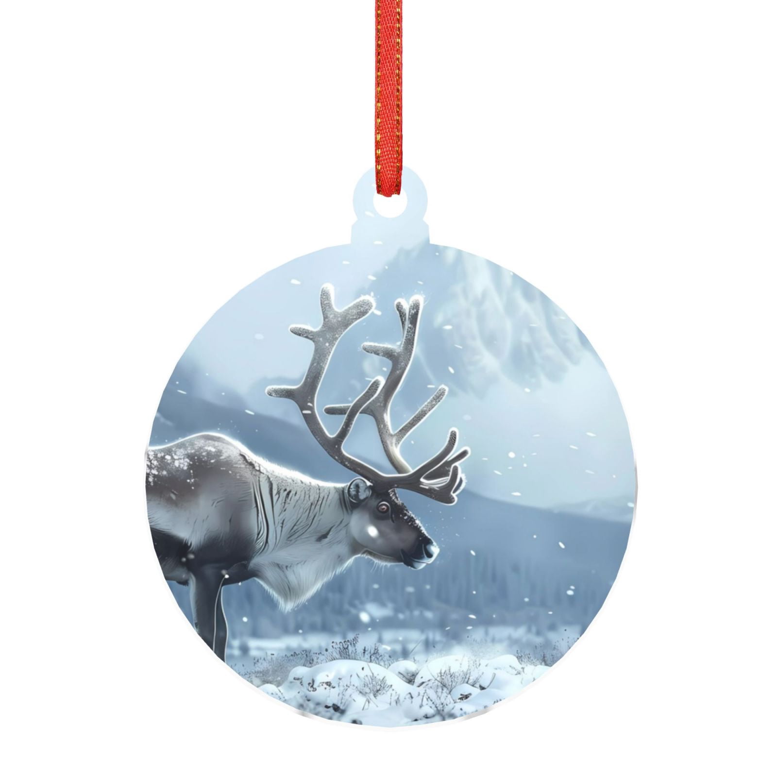 Coaee Winter Reindeer In Snowy Mountains for Acrylic Ornament Funny ...