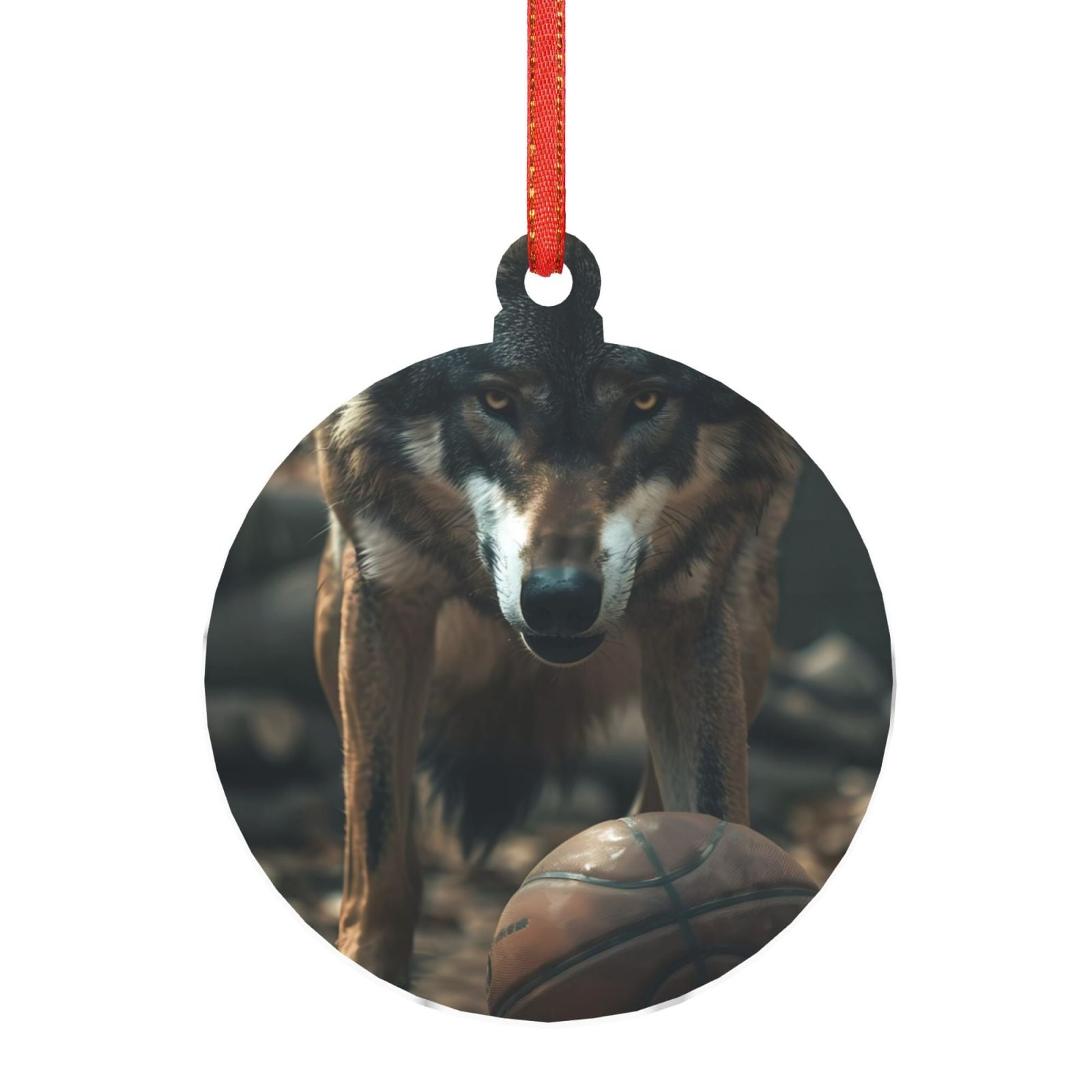 Coaee Wolf With Basketball for Acrylic Ornament Funny Santa Claus ...