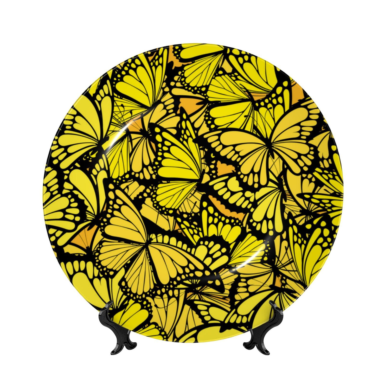 Coaee Yellow Butterflies for Bone China Decorative Plate Decorative ...