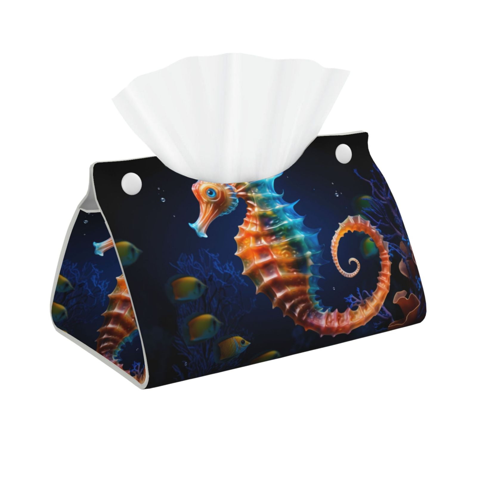Coaee Yellow Fish Seahorse for Large Tissue Box Cover Rectangular for ...