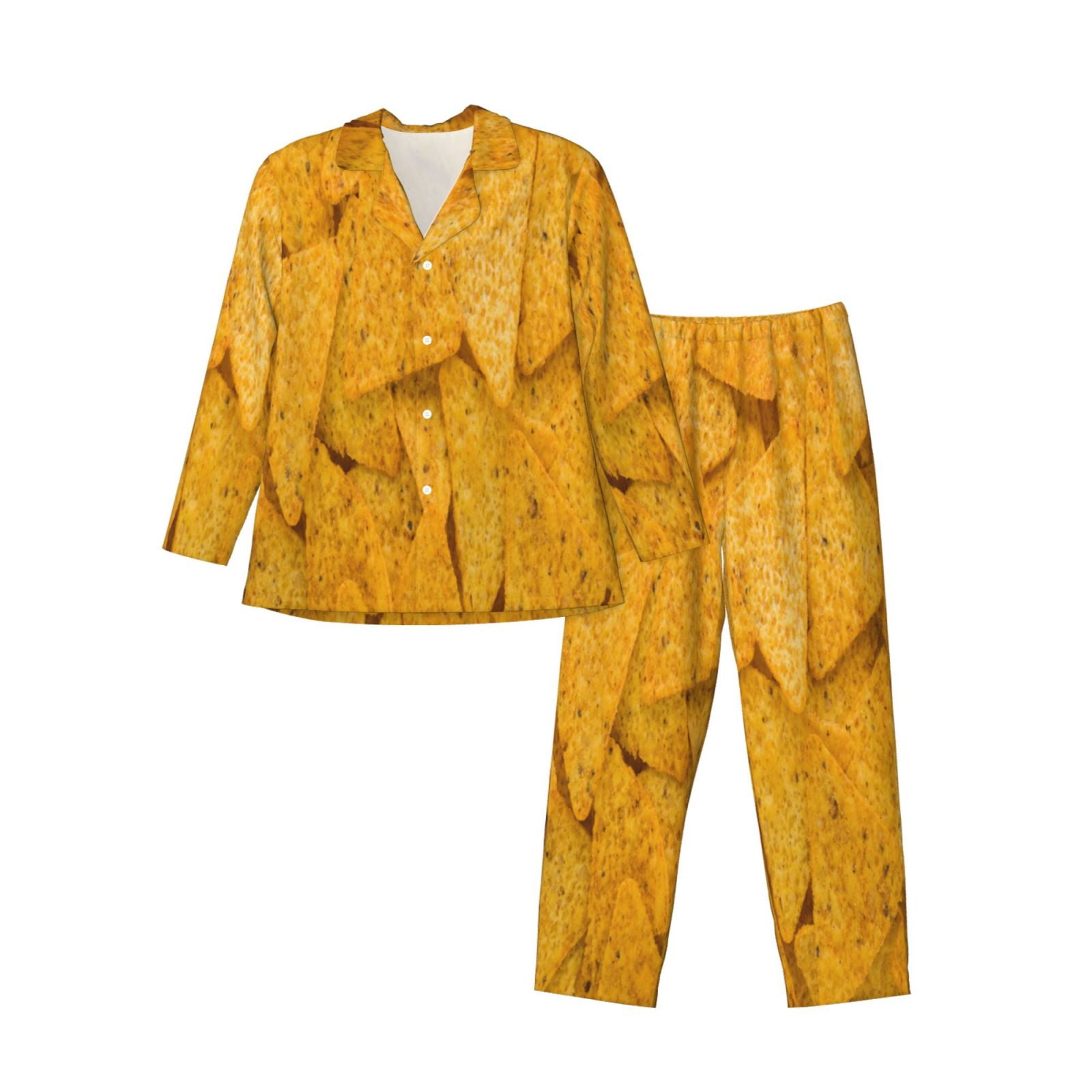 Coaee Yellow tortilla for Men's Sleepwear Men's Long-Sleeved Pajama ...