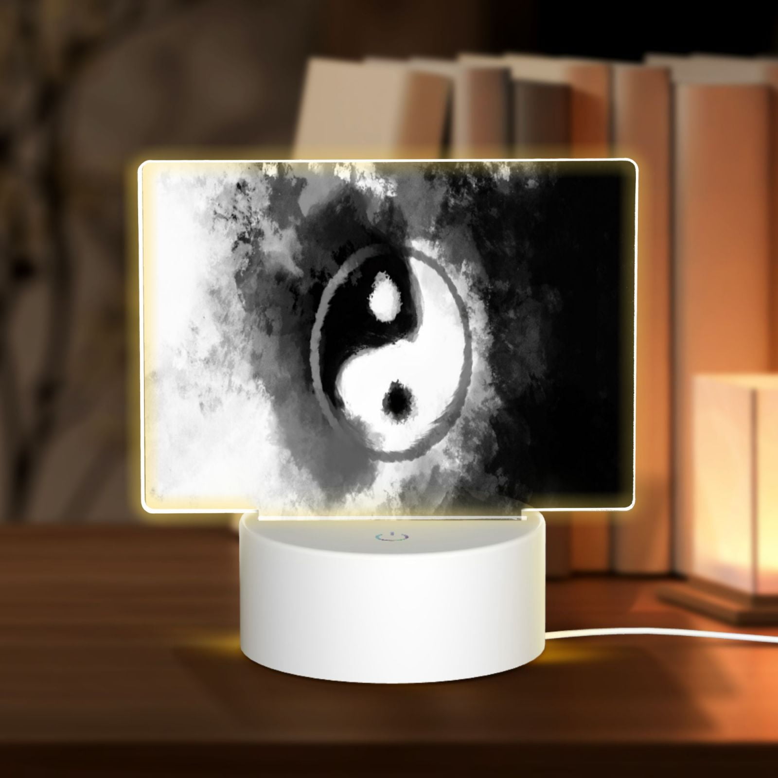 Coaee Yin And Yang for Rectangular Acrylic LED Desk Lamp 3 Color Change ...