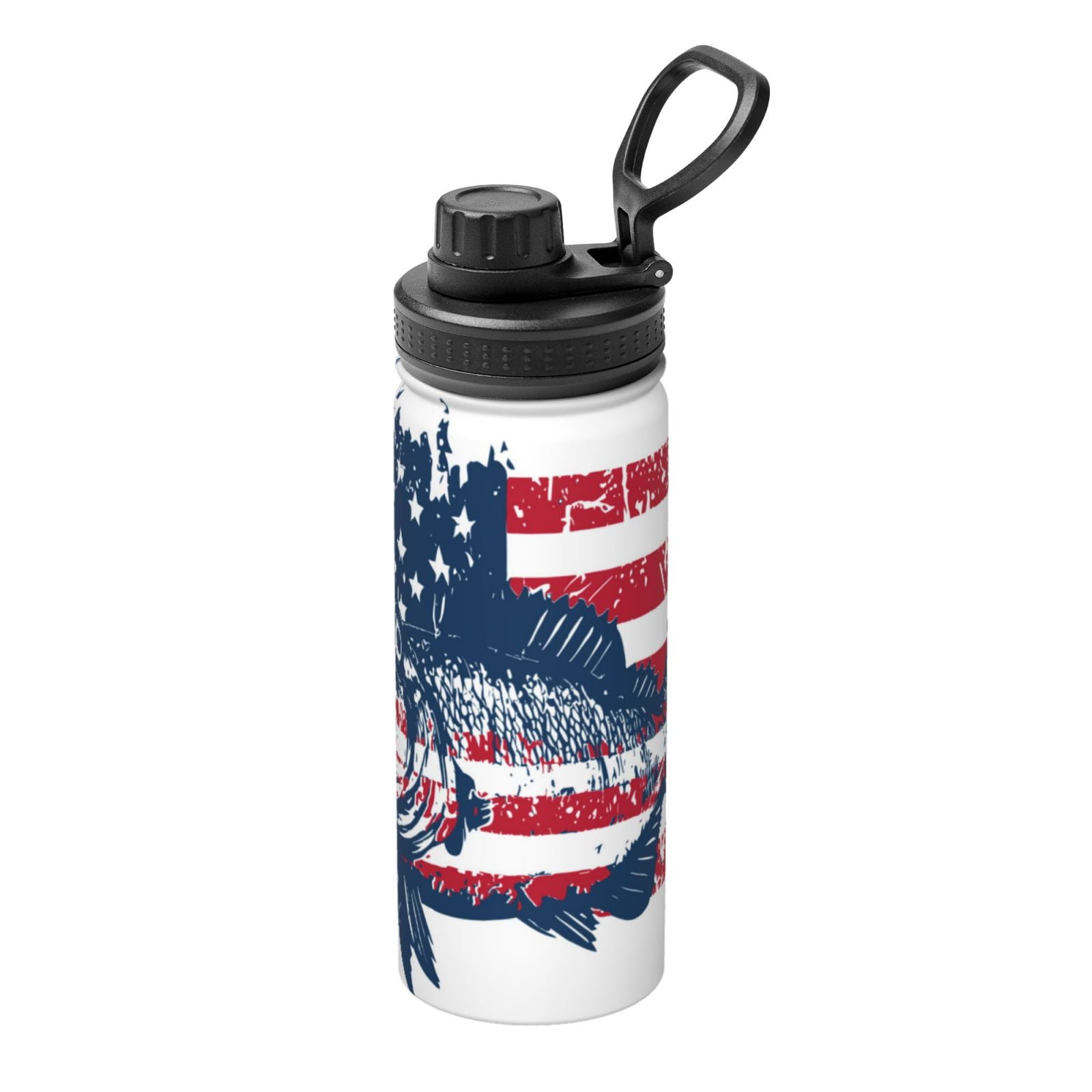 Coaee bass fish with the USA flag for 18oz Sports Insulated Kettle for ...