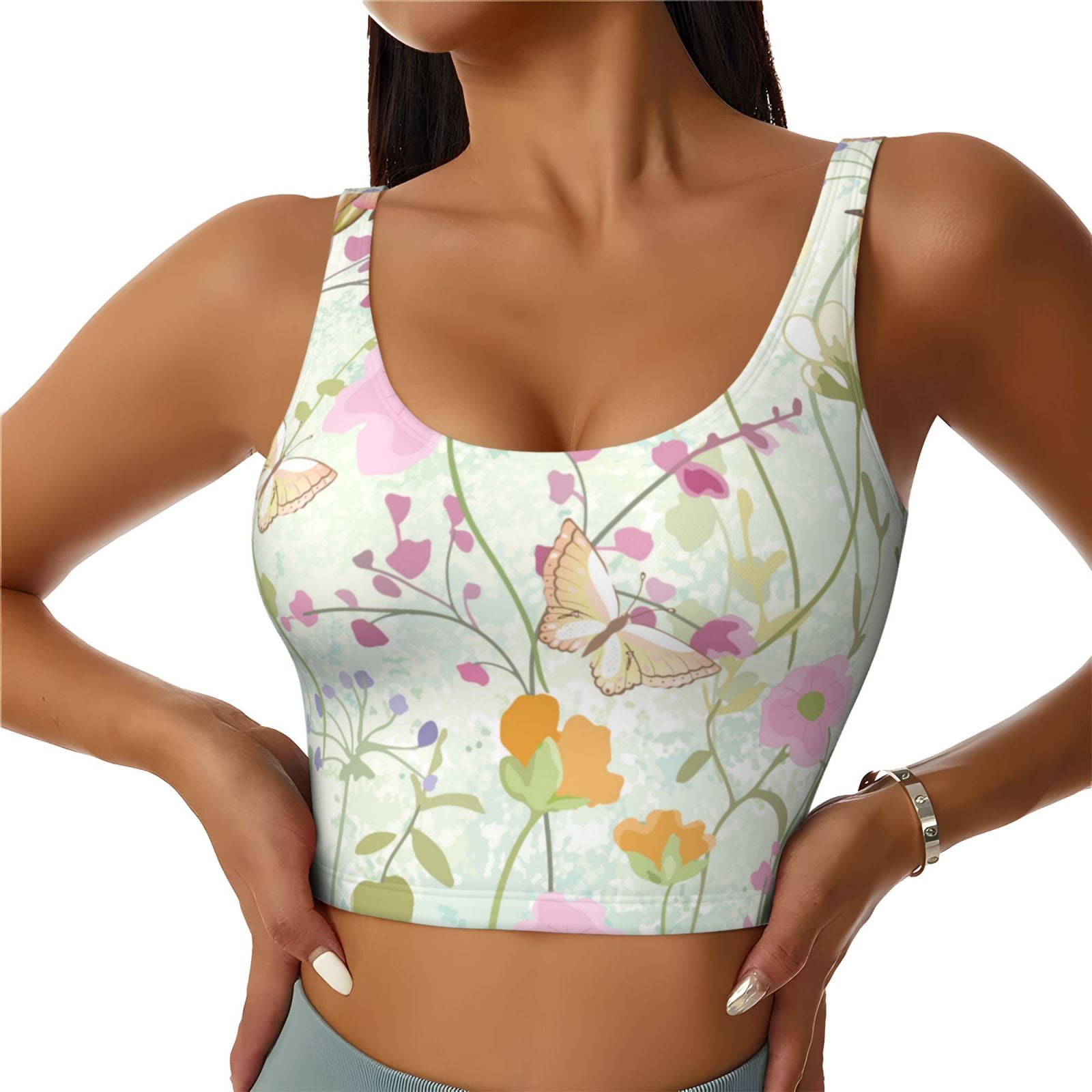 Coaee bird and butterfly for Women's Full Sleeveless Workout Yoga Active Vest Women Workout Top ...