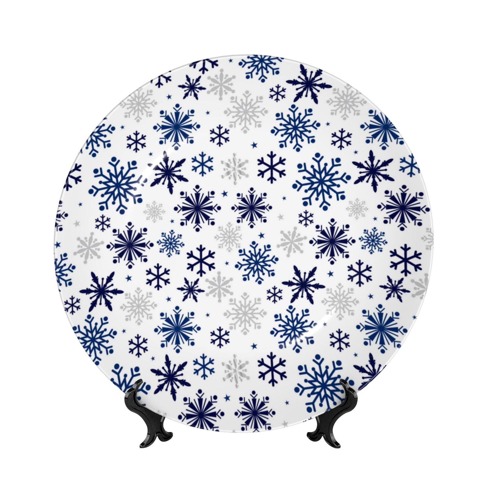 Coaee blue Snowflake Prints for Bone China Decorative Plate Decorative ...