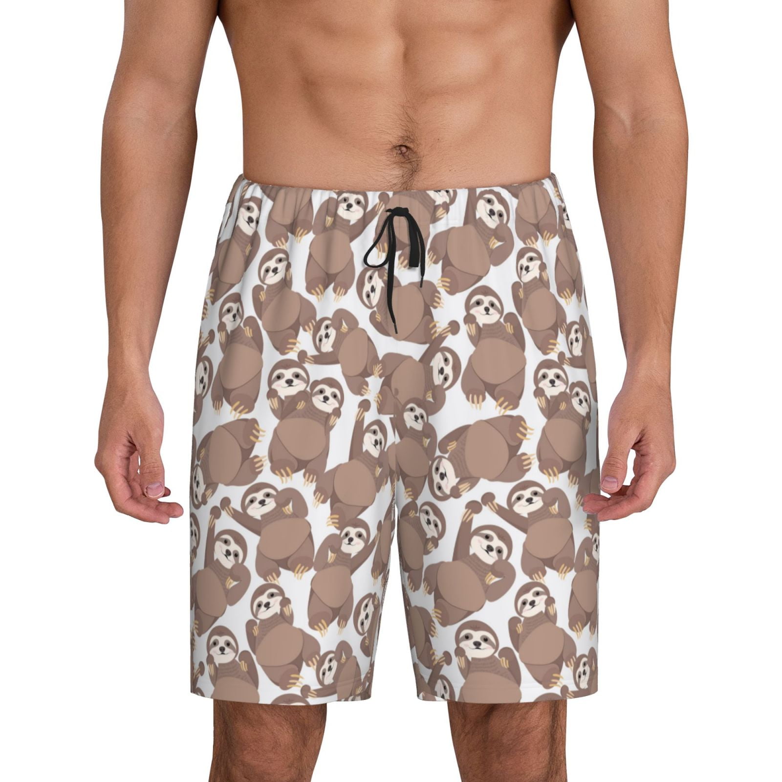 Coaee brown sloth family for Men's Pajama Pants, Pajama Boxer Shorts ...