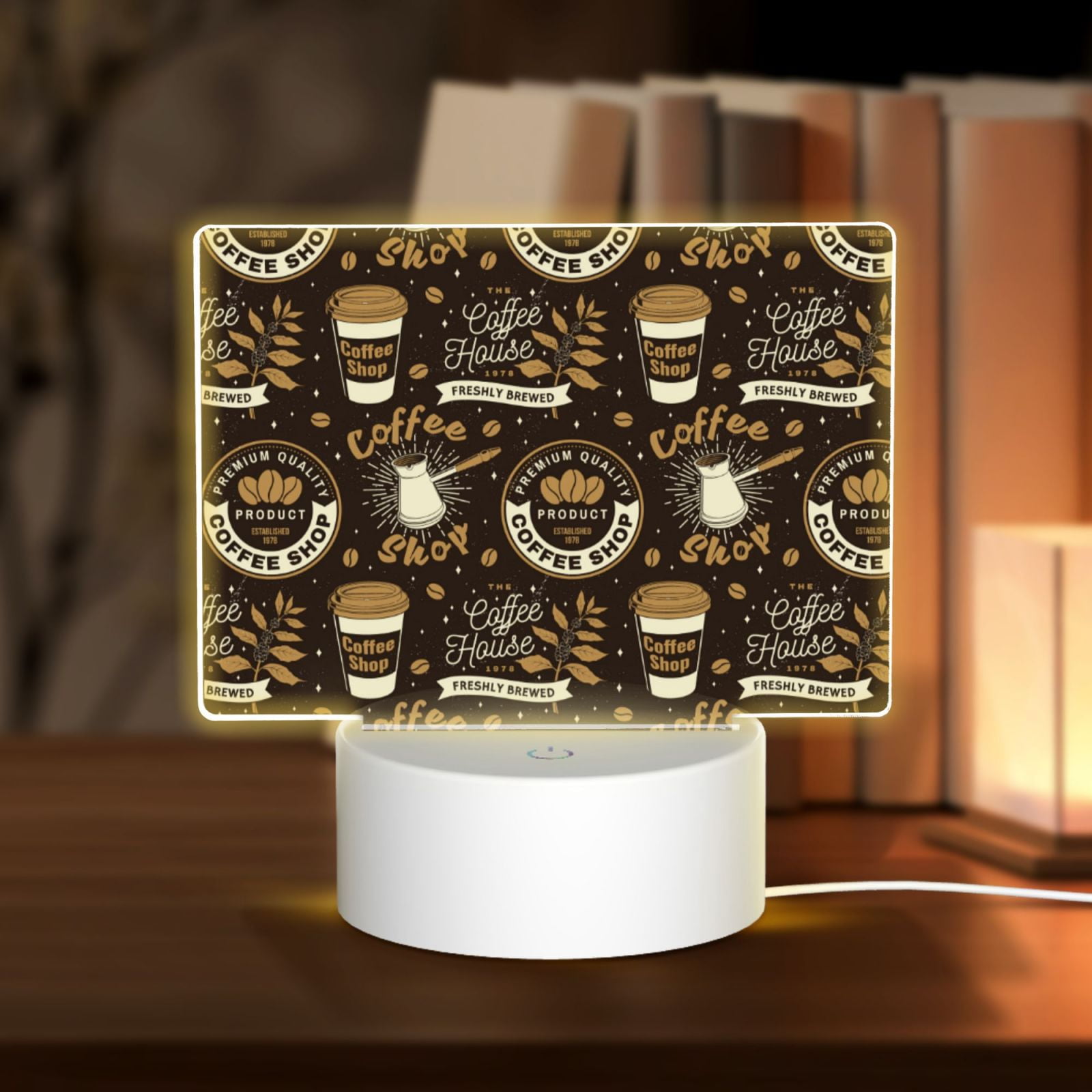 Coaee coffee shop house for Rectangular Acrylic LED Desk Lamp 3 Color ...