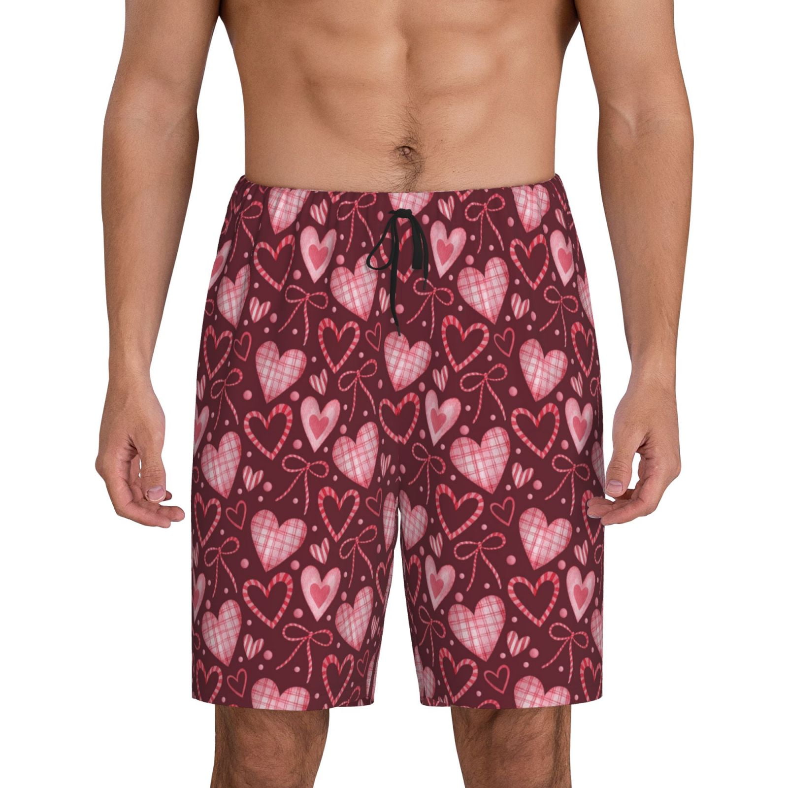 Coaee colorful Heart for Men's Pajama Pants, Pajama Boxer Shorts with ...