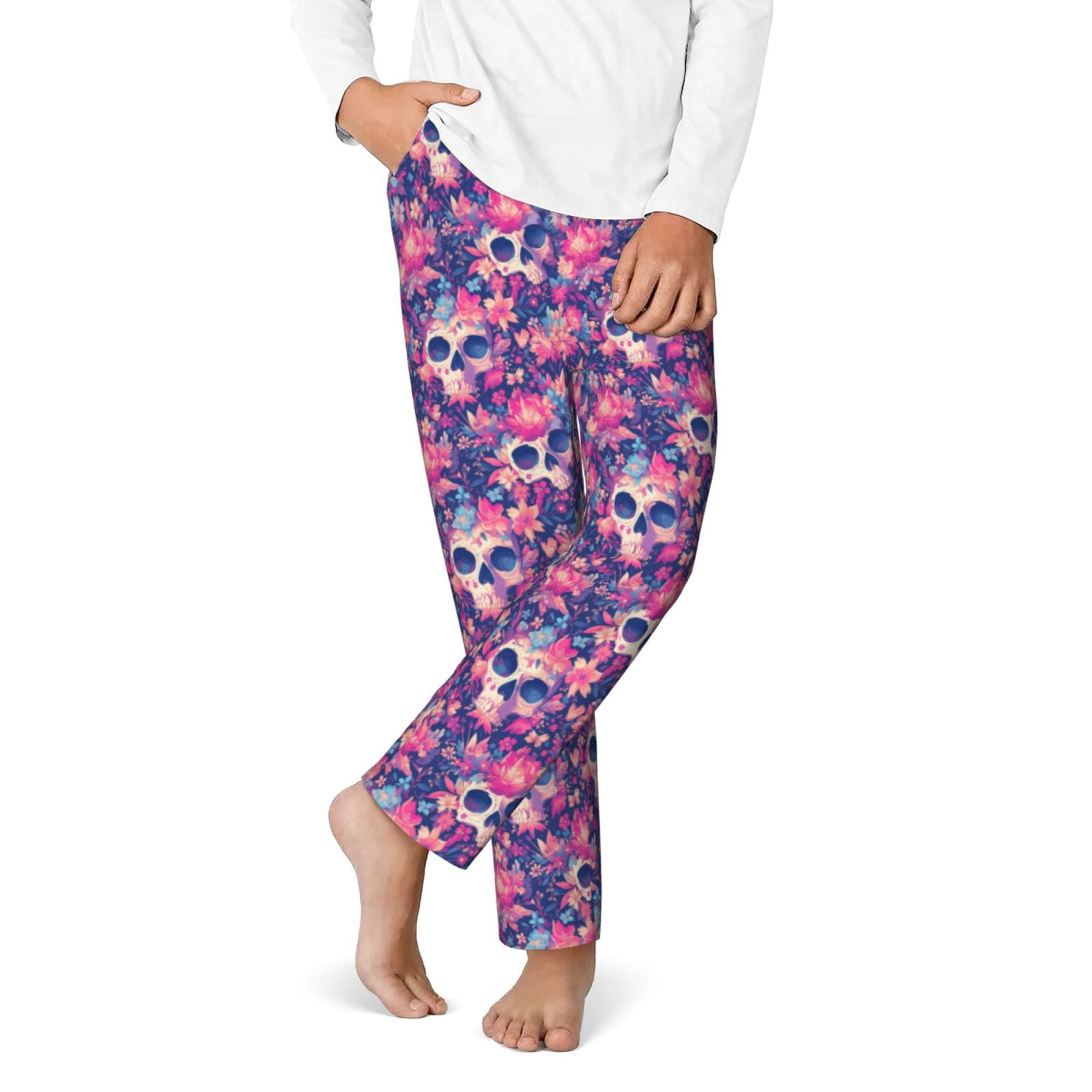 Coaee cool Skull flower colorful for Teen lounge pants Comfortable ...