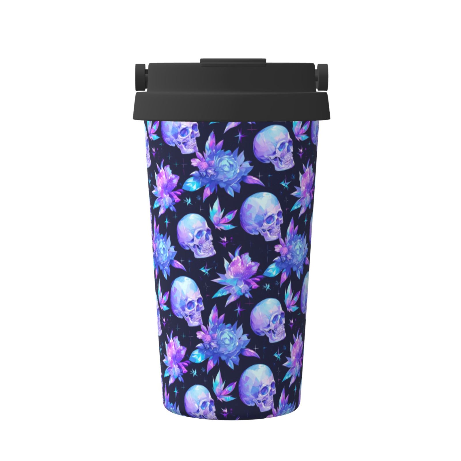 Coaee flower starry sky Skull for Carry Insulated Coffee Mug Insulated ...