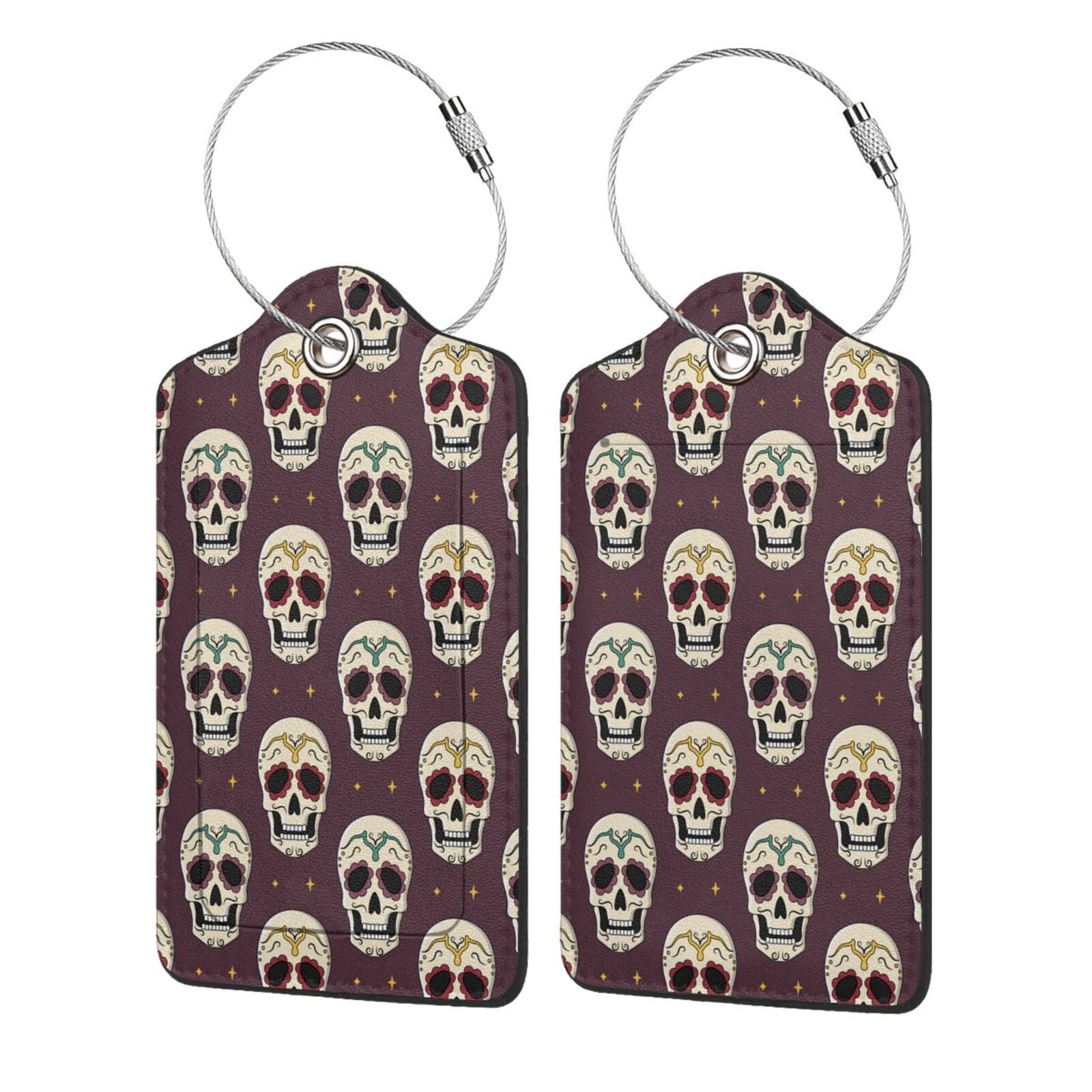 Coaee funny Skull star Untethered Leather Luggage Tags for Suitcases ...