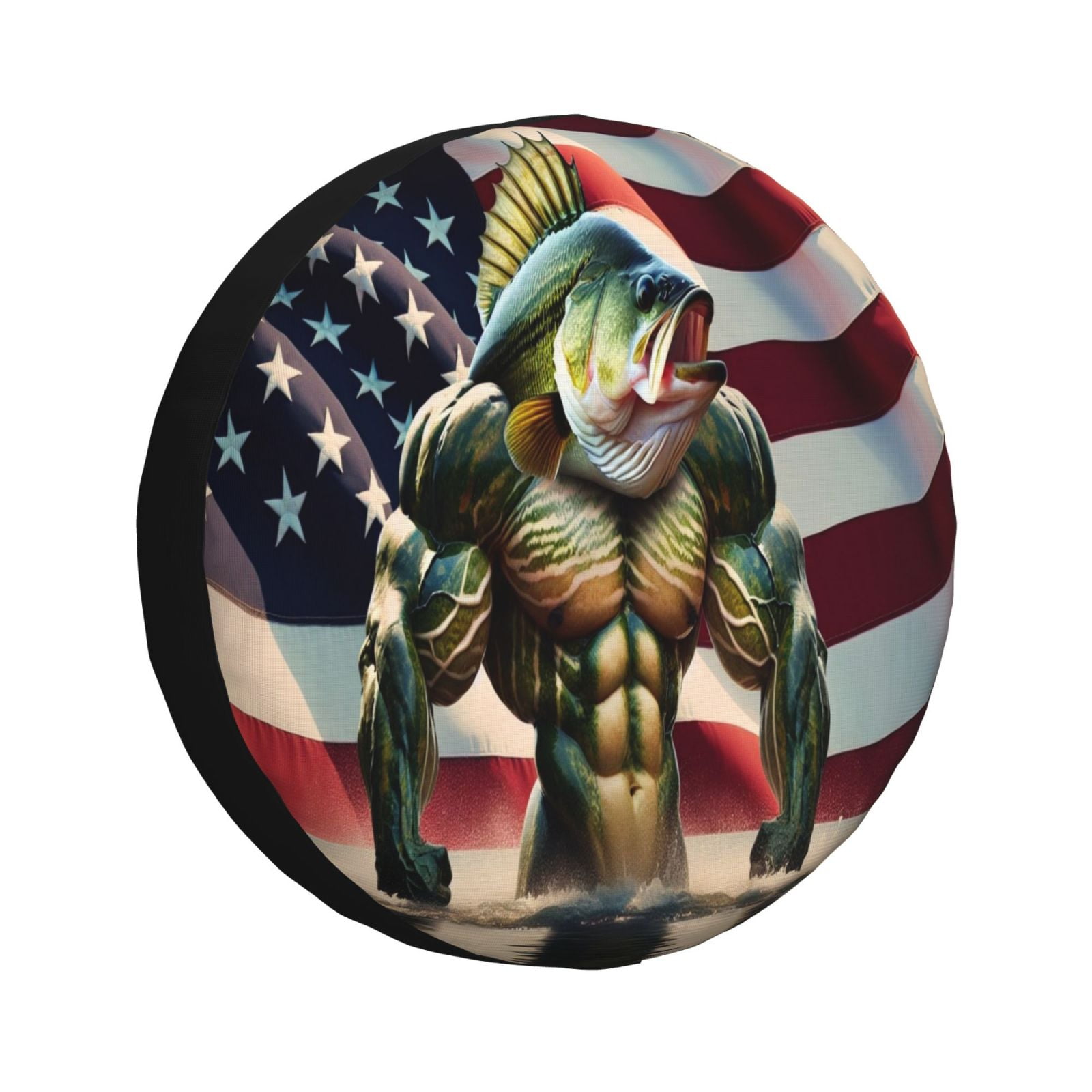 Coaee giant bass with big muscles for Car Tire Sun Shield Spare Tire ...