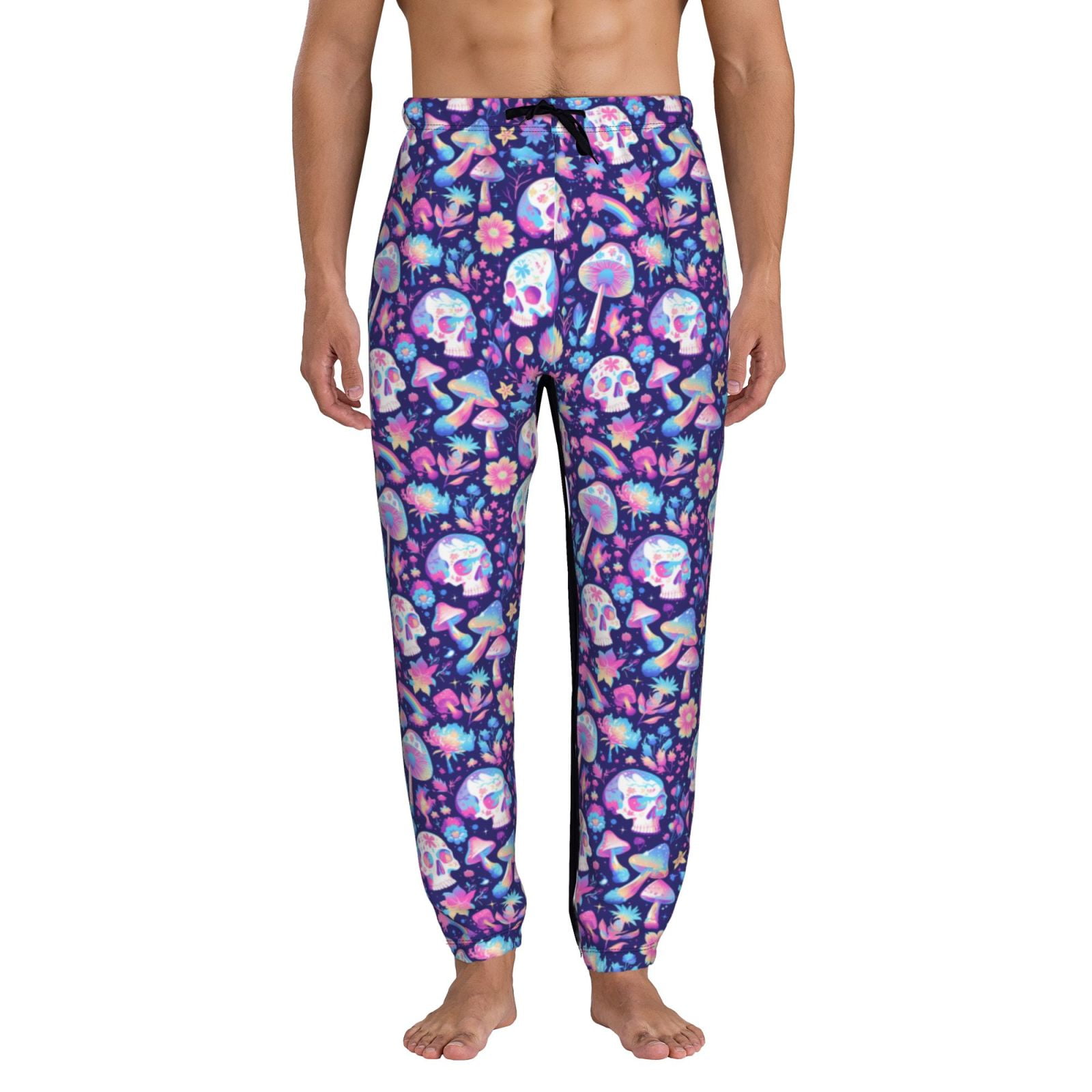 Coaee mushroom rainbow Skull cartoon for Sweatpants for Men, Men's ...