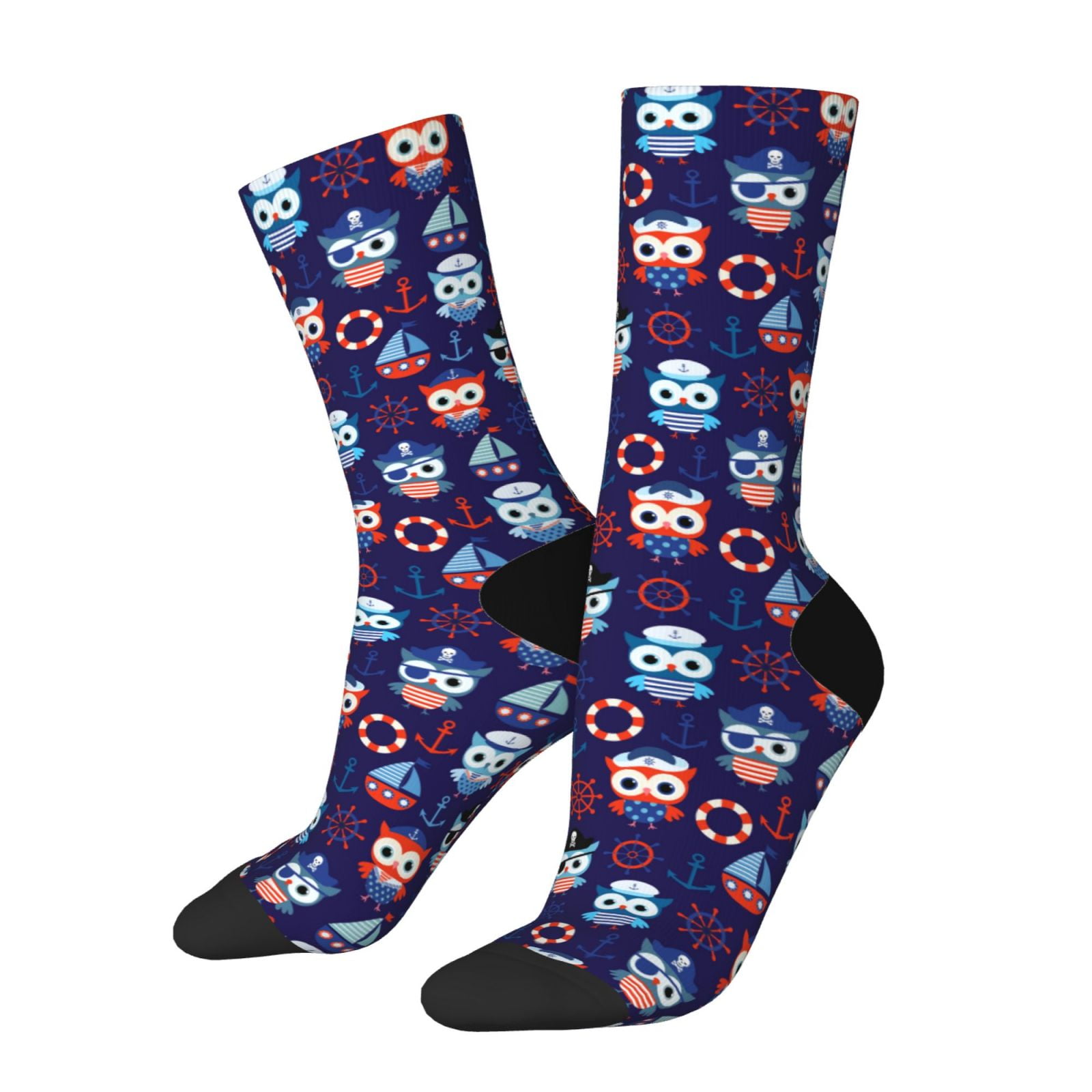 Coaee pirate owls and boats for Socks, Stylish Sports Mid-Tube Socks ...