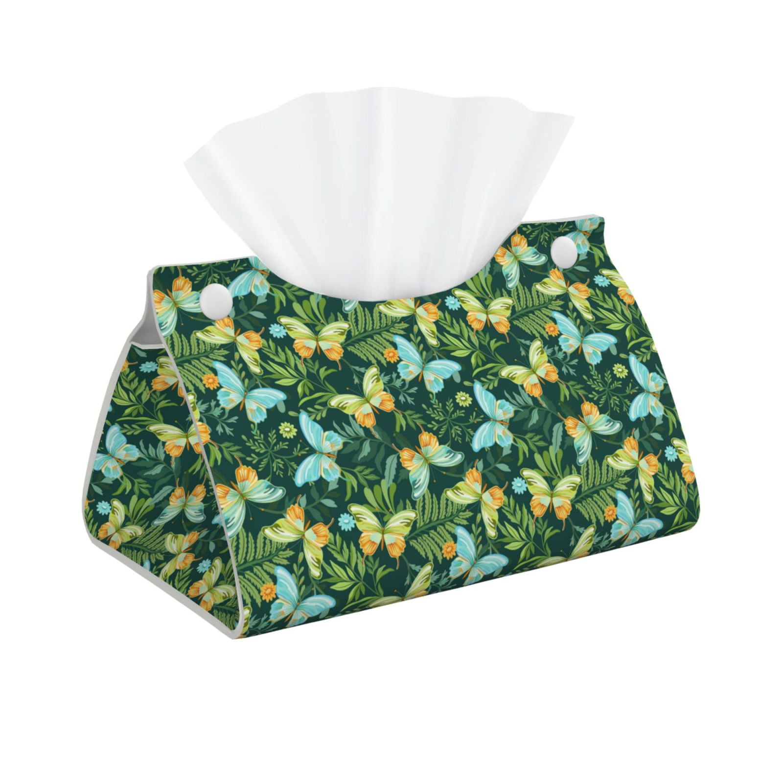 Coaee tropical butterflies and plants for Large Tissue Box Cover ...