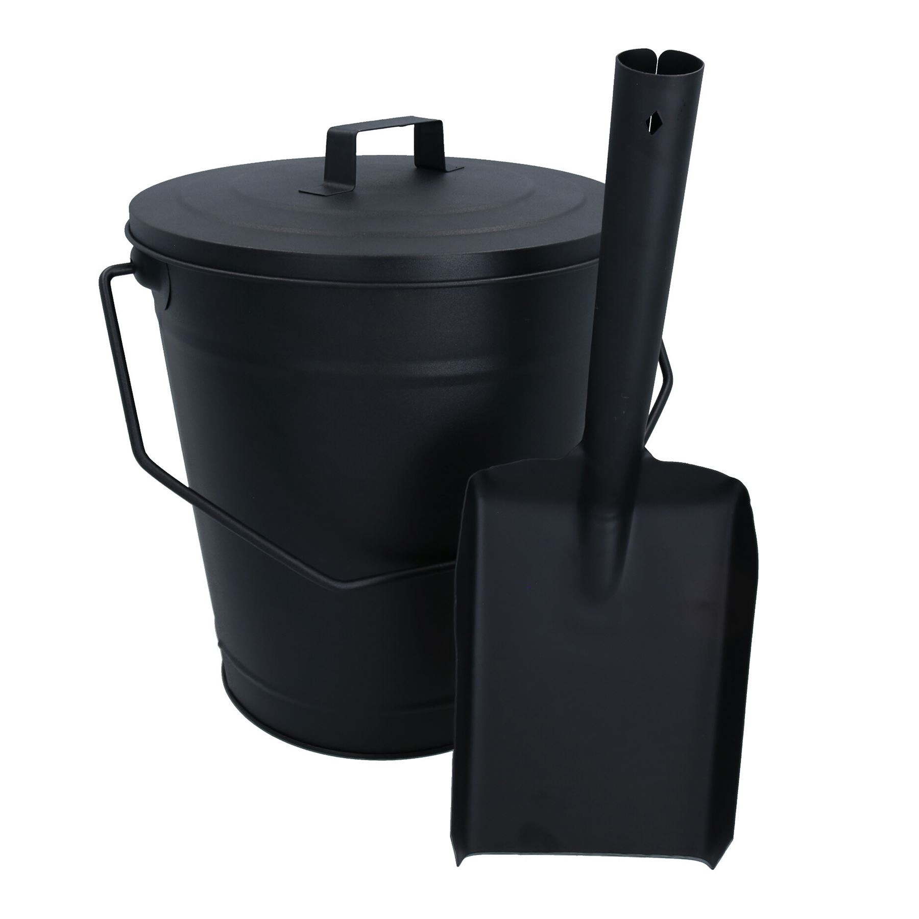 Coal Bucket With Lid & 5" Shovel Metal Ash Tidy Bin Coal Carrier Fire ...