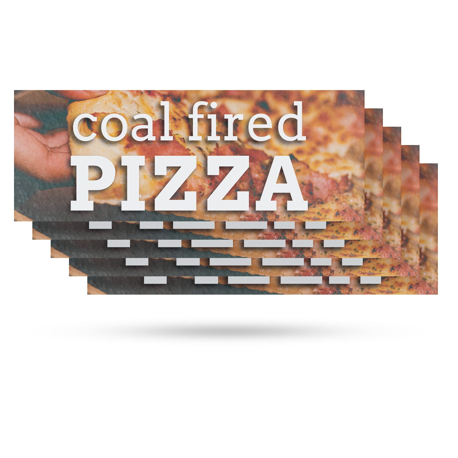 Coal Fired Pizza Vinyl Decal 5 Pack of 12 Inch x 5 Inch Weatherproof ...