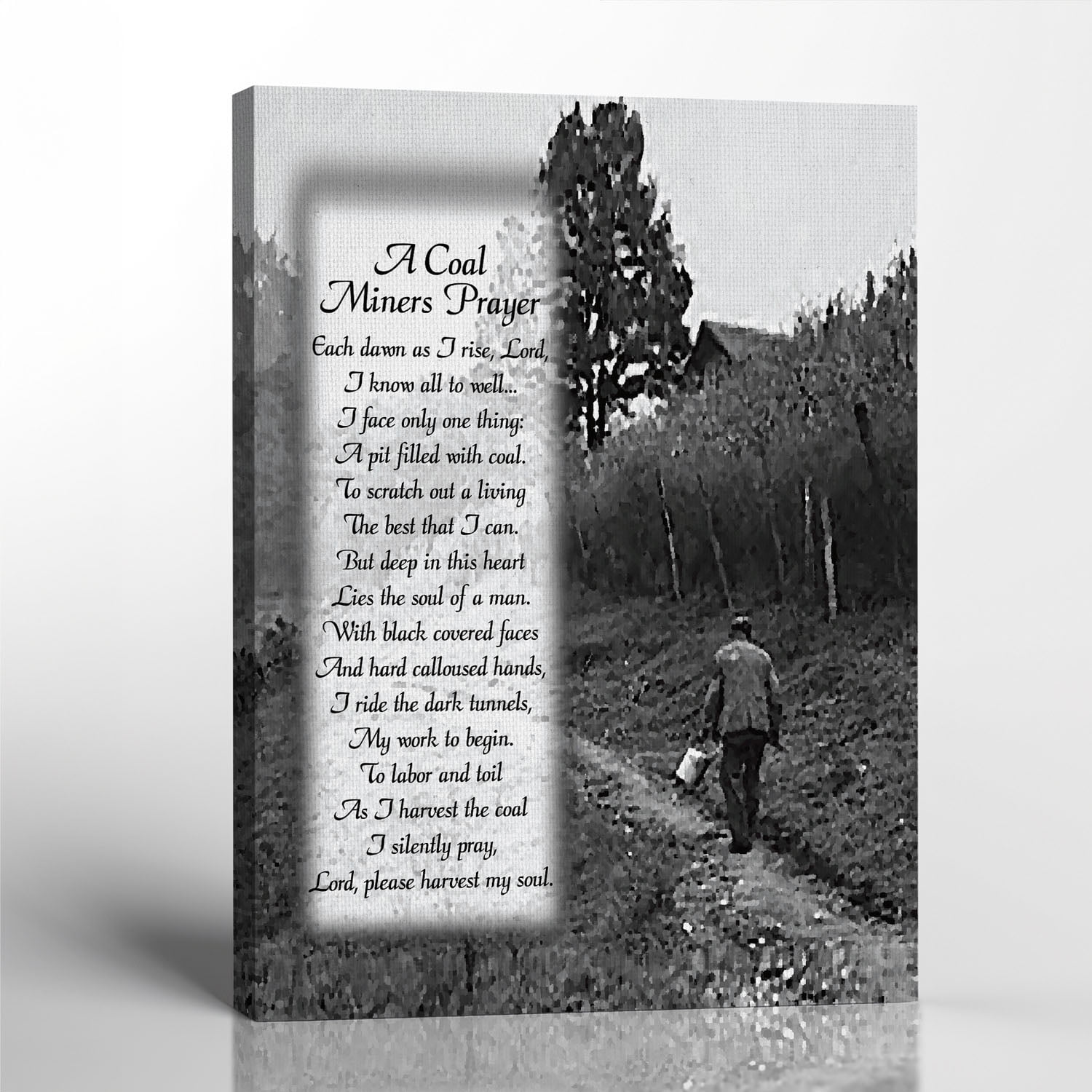 Coal Miners Prayer Canvas Print, Coal Miner Gifts for Men, Mining Cave ...