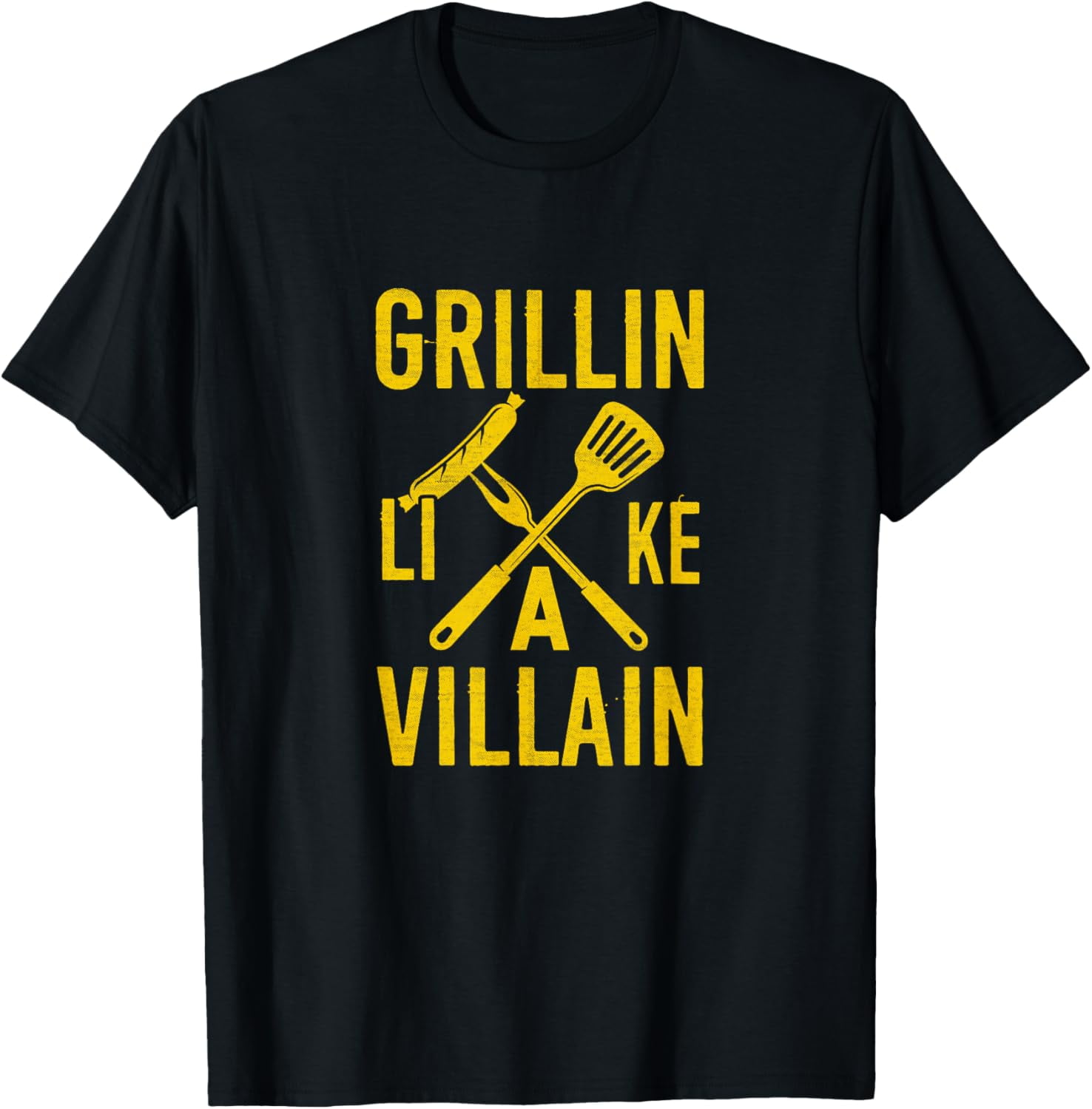 Coal grilling Steak cooking Beef Pork Grillin like a Villain T-Shirt ...