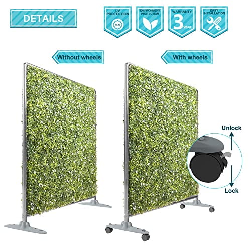 Coarbor 40" H x 40" W Mobile Hedge Room Divider Boxwood Hedge Panels ...