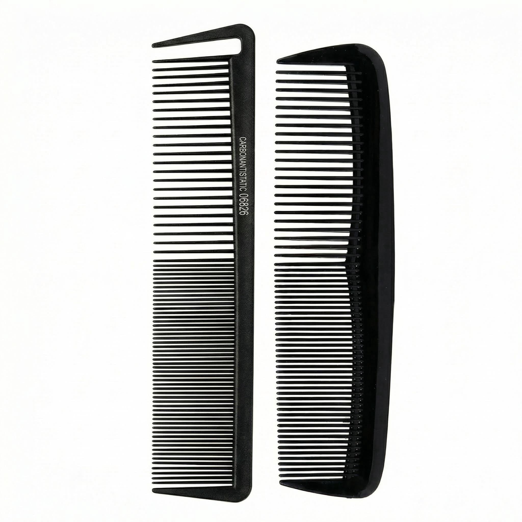 Coarse Fine Double Row Toothed Comb Set, Professional 2-Pack Unisex ...
