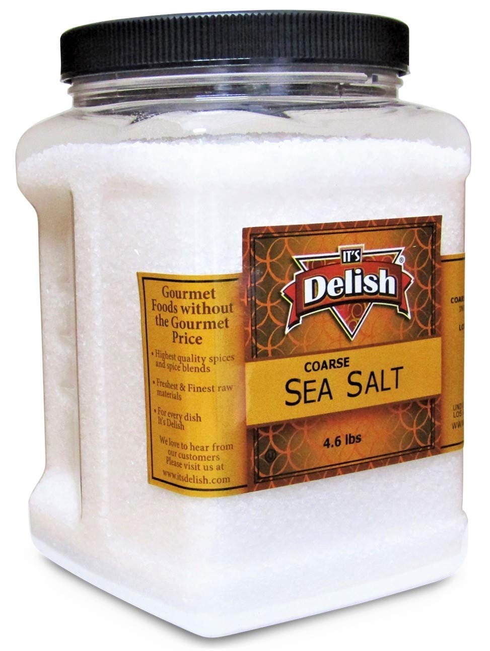 Coarse Grain Real Sea Salt by It's Delish - 4.6 lbs Jumbo Reusable ...