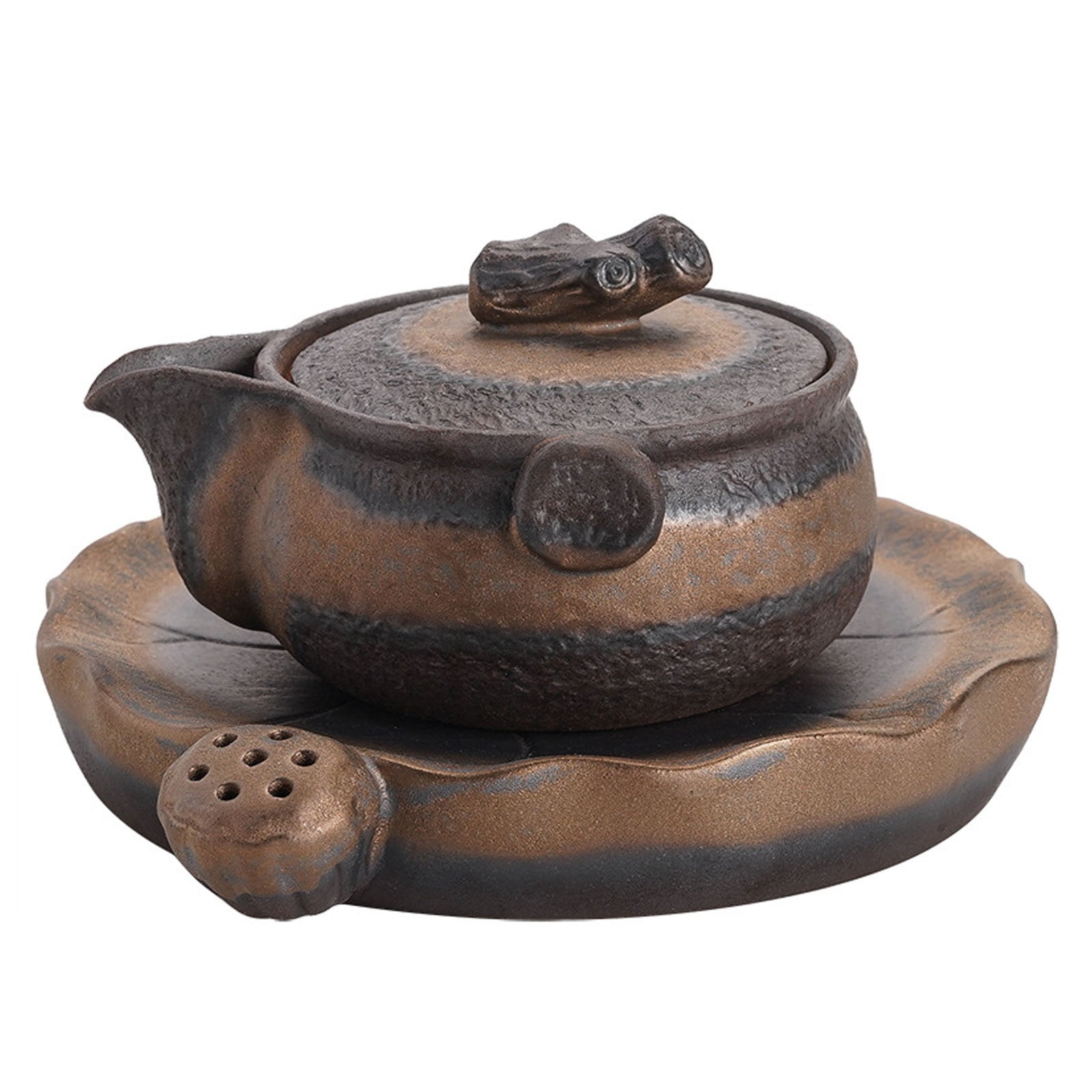 Coarse Pottery Gaiwan Kung Fu Teapot Retro Style Japanese Traditional ...