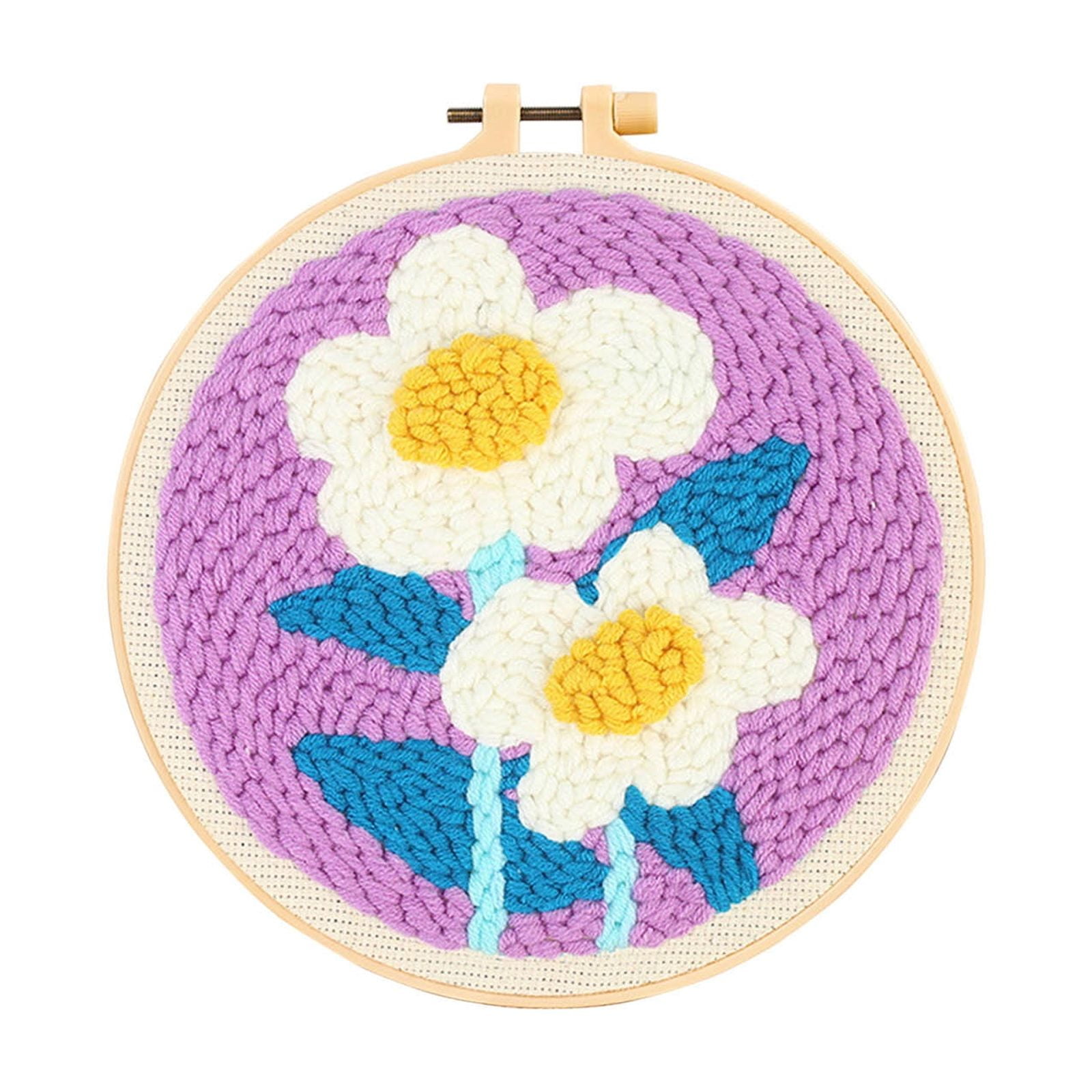 Coarse Yarn Poke Embroidery Kit - DIY Flower Series, Perfect for ...
