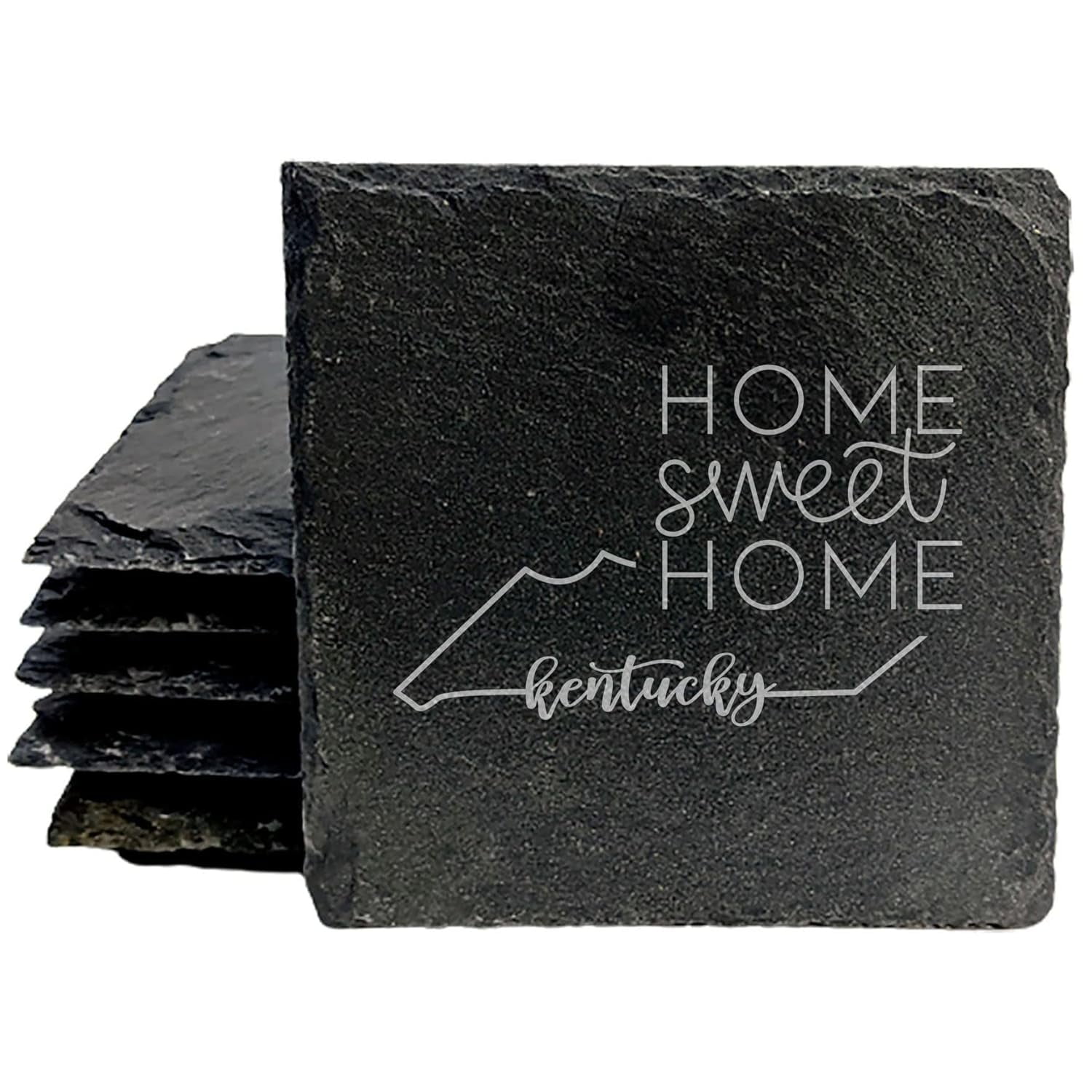 Coasers Se of 4, Square 4" wih Kenucky 'Home Swee Home' Design, Perfec ...