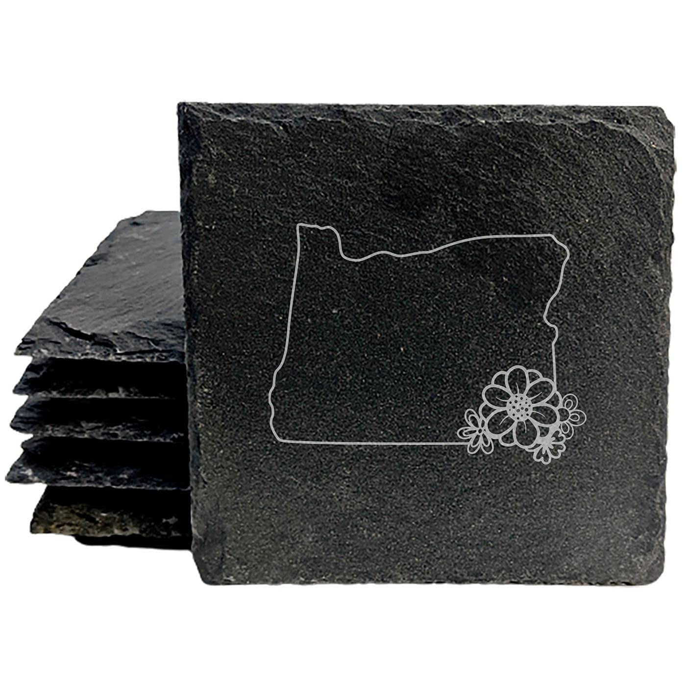 Coasers Se of 6 - Laser Eched Sae Design w/Flower - Perfec Gif for ...