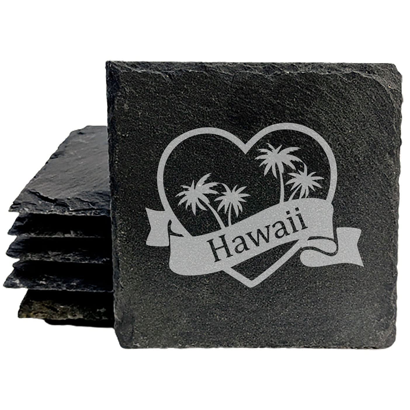 Coasers Se of 8, Square 4" wih Hawaii Hear Design, Perfec for Holidays ...