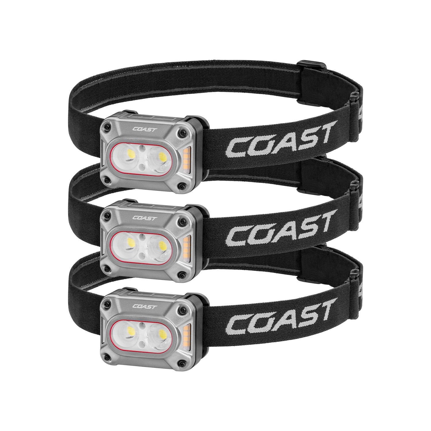 Coast CH1000R Rechargeable Dual Power Headlamps, 1,000L (Pack of 3 ...