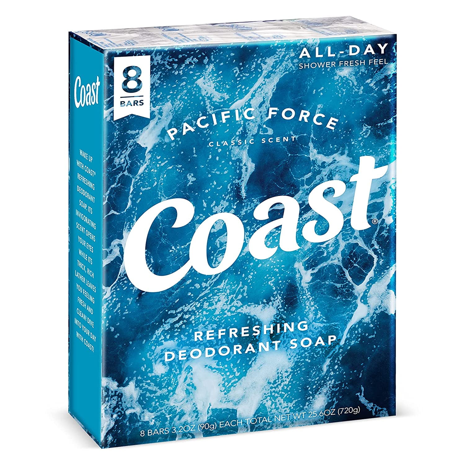 Coast Classic Scent Deodorant Soap Bar, 8 Bars 4 Oz, Exfoliating, for Sensitive Skin - Walmart.com