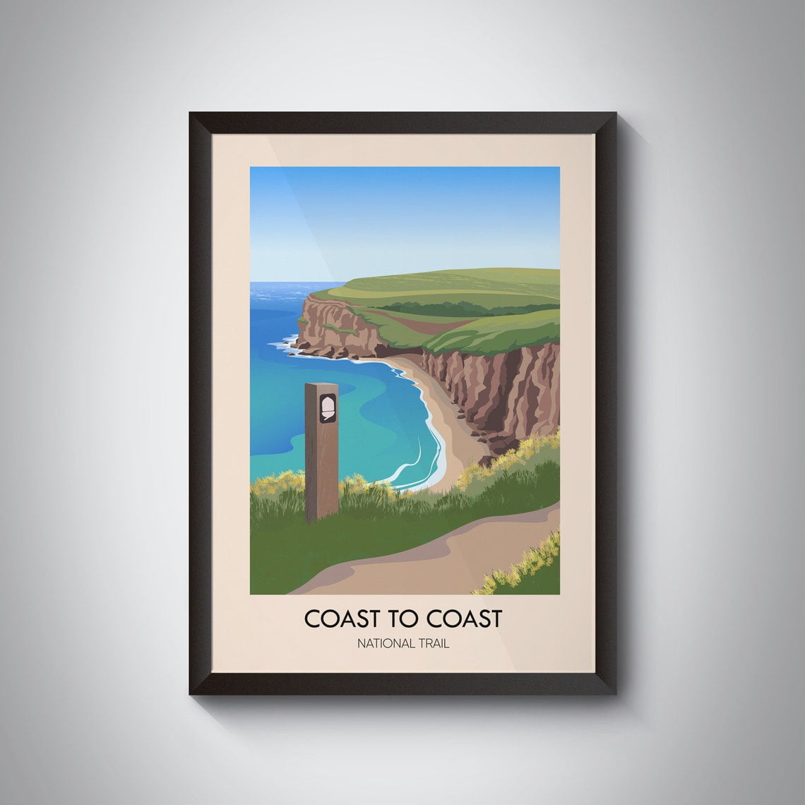 Coast To Coast Hiking Trail Poster, Wainwright'S, St Bees, Robin Hoods ...